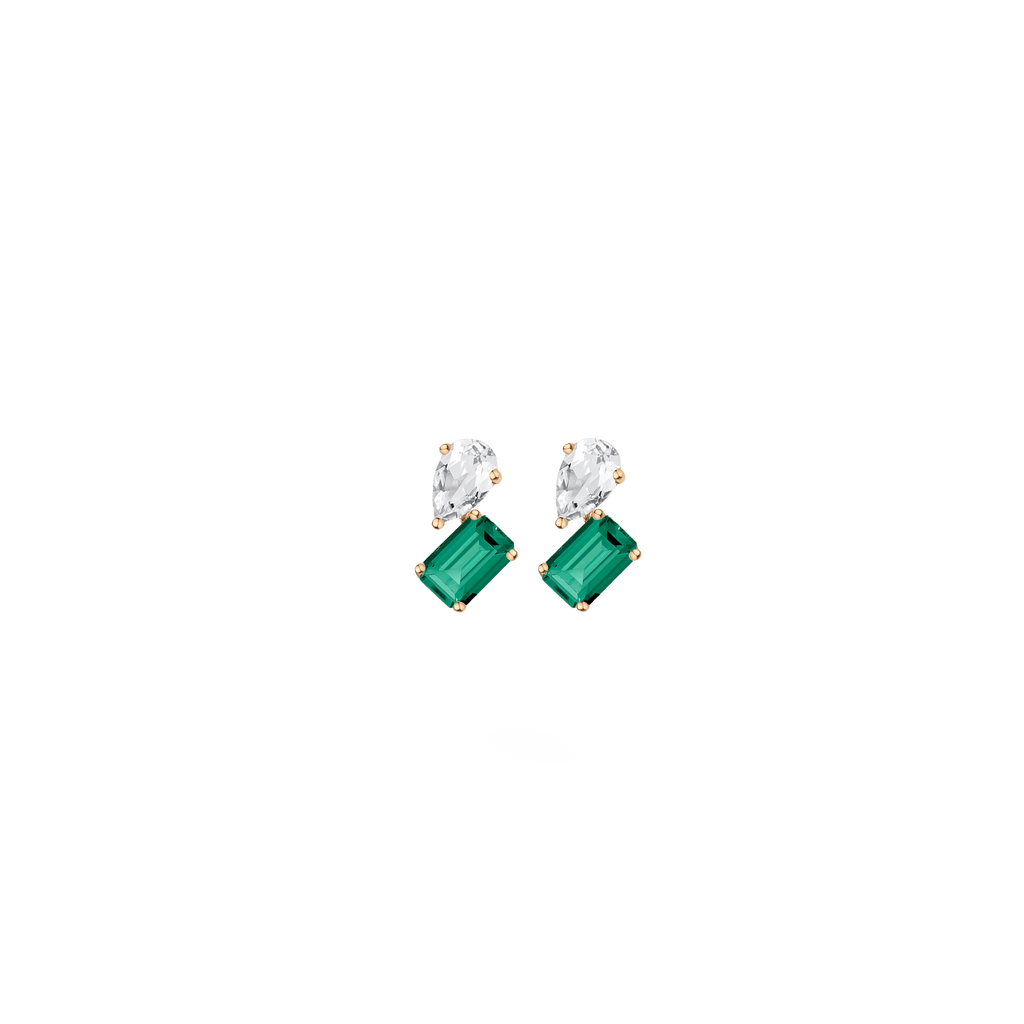 Toi et Moi Gemstone Mini Heirloom Earring