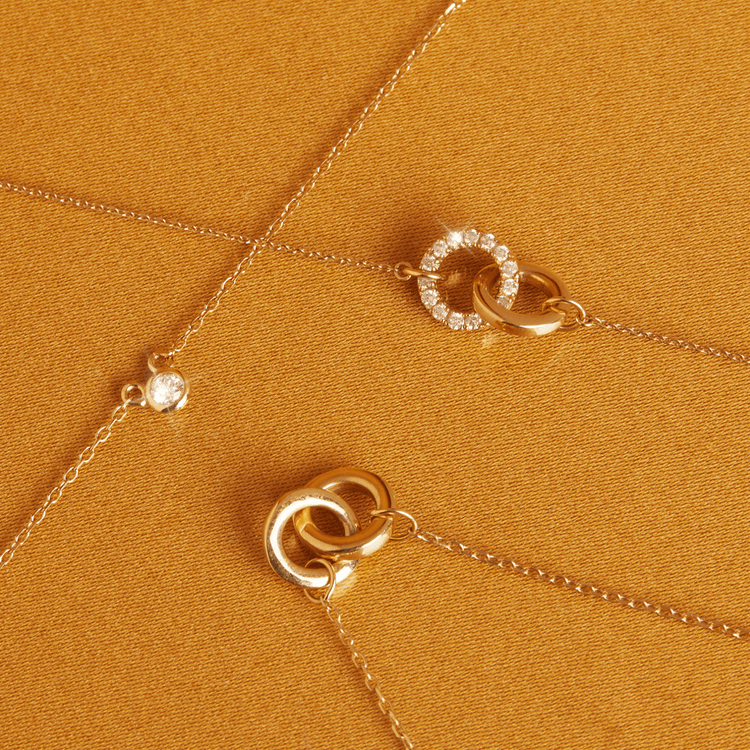 Diamond Connection Necklace in Yellow, Rose or White Gold