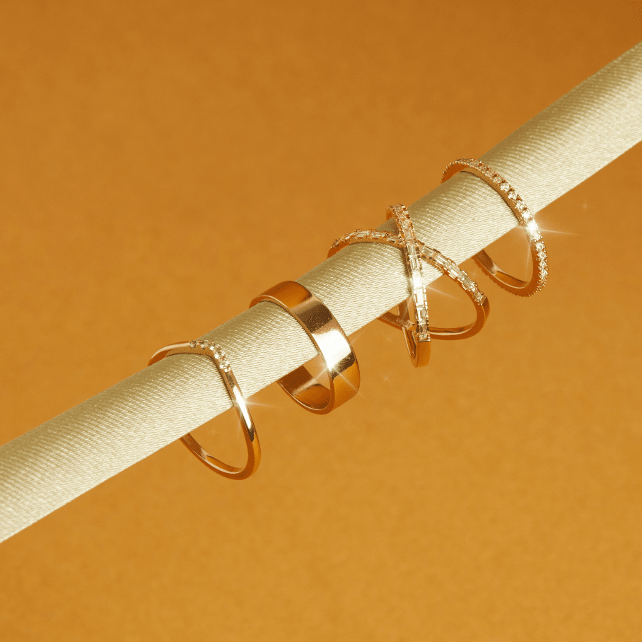 Modern Cigar Band in Yellow, Rose or White Gold