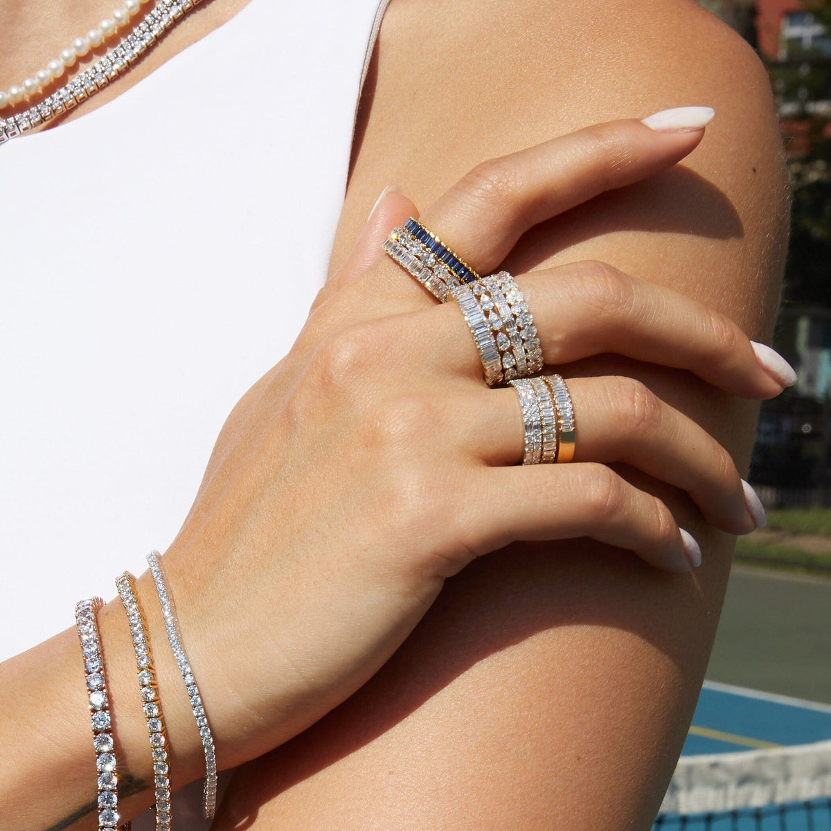 Horizontal Oval Diamond Eternity Ring