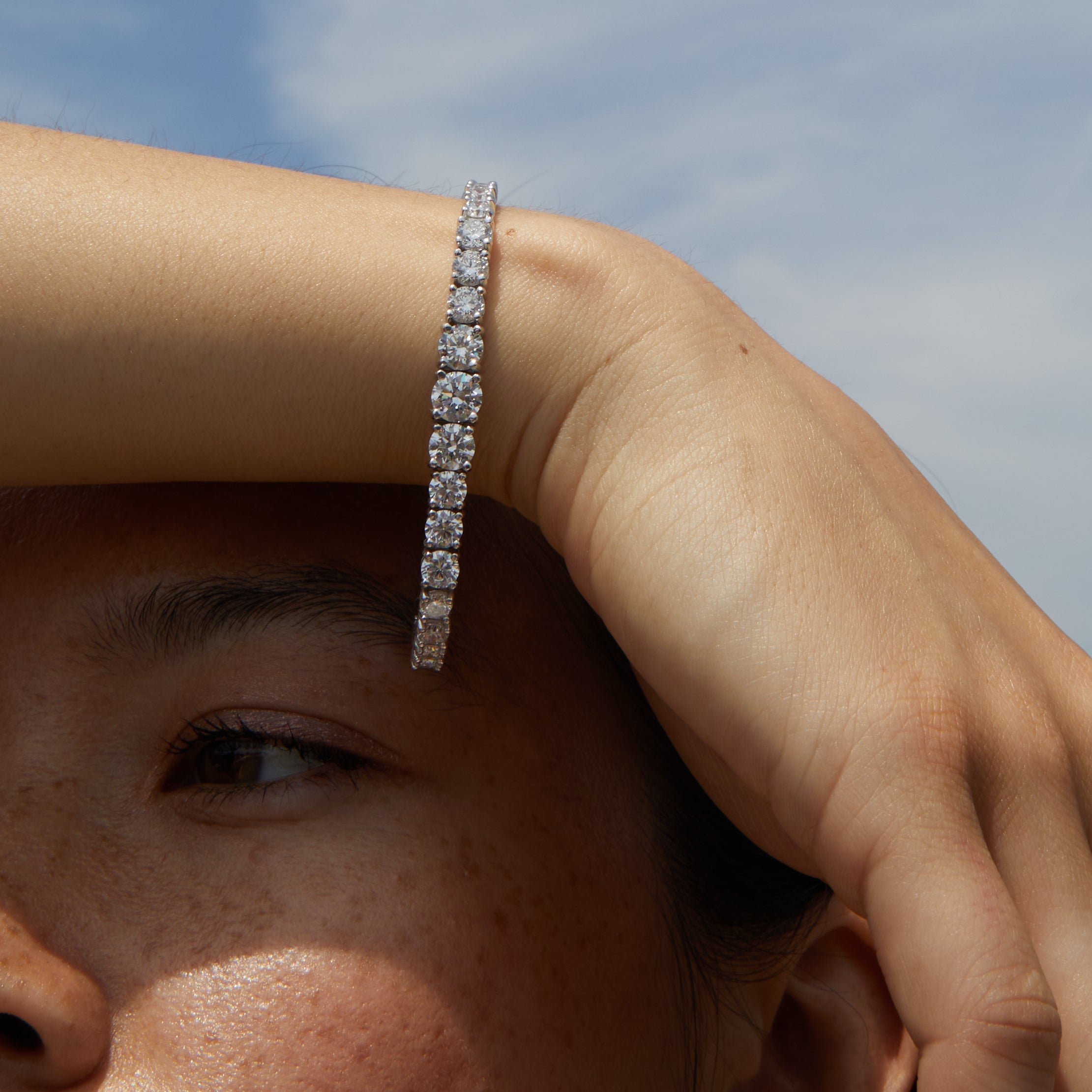 Lab Grown Diamond Graduated Modern Tennis Bracelet