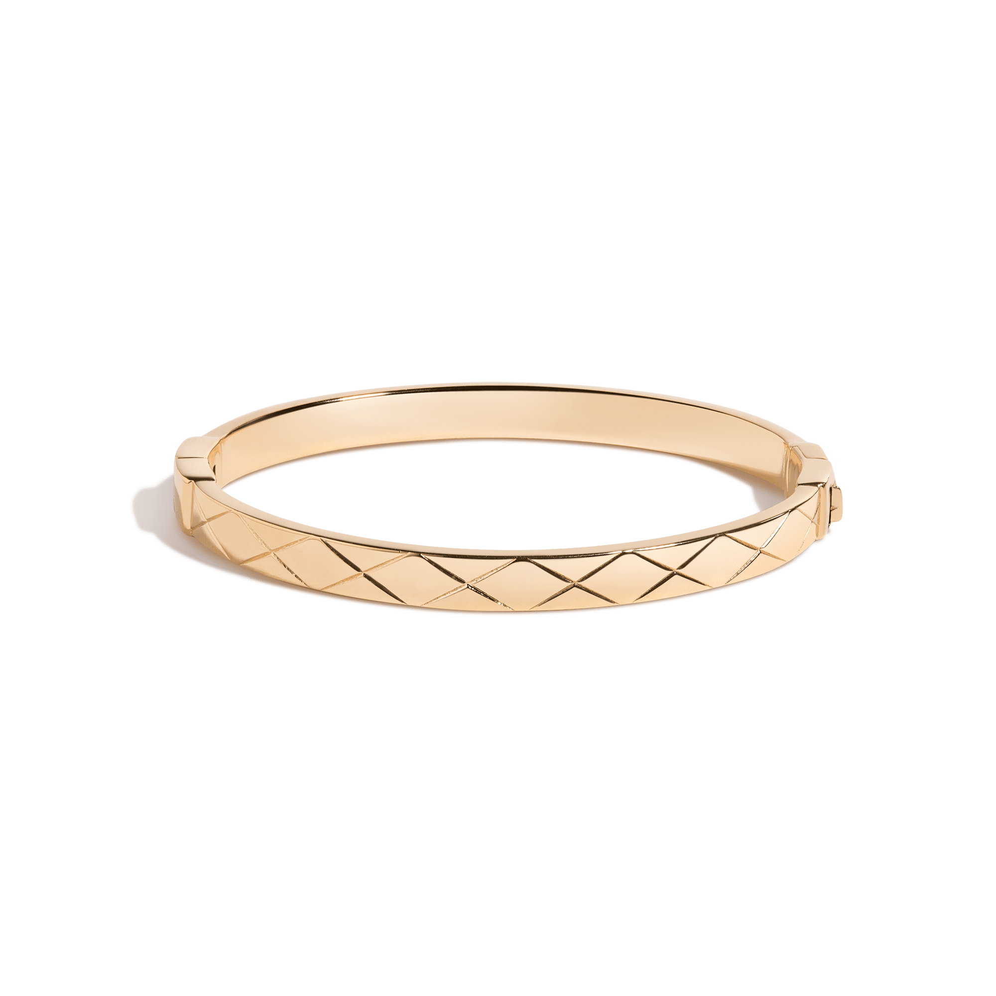 Quilted Gold Hinged Bracelet