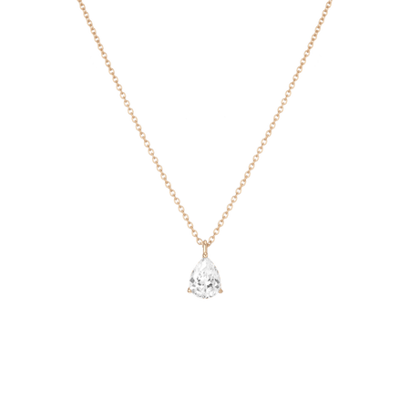 Pear Gemstone Solitaire Necklace