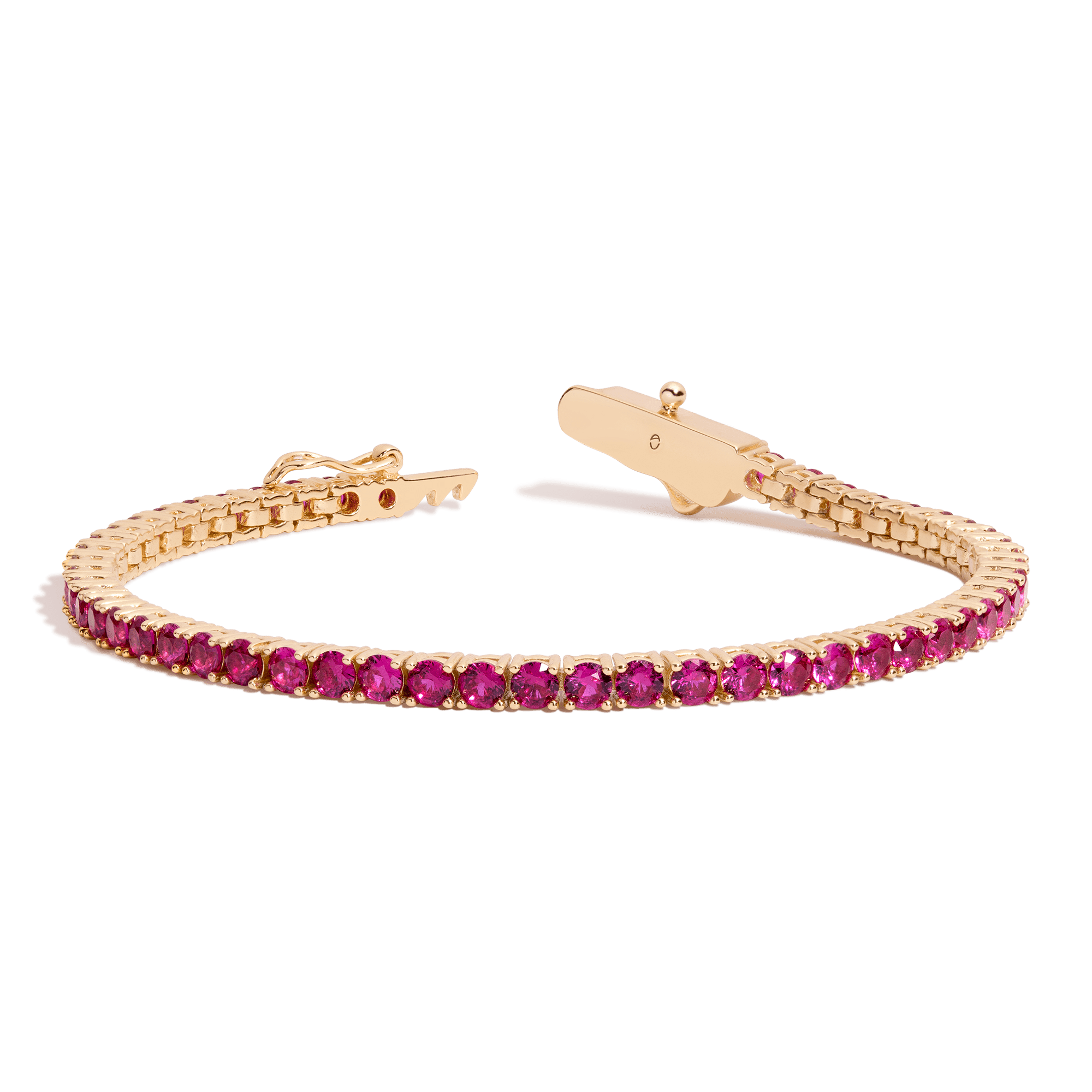 Lab Grown Red Ruby Tennis Bracelet
