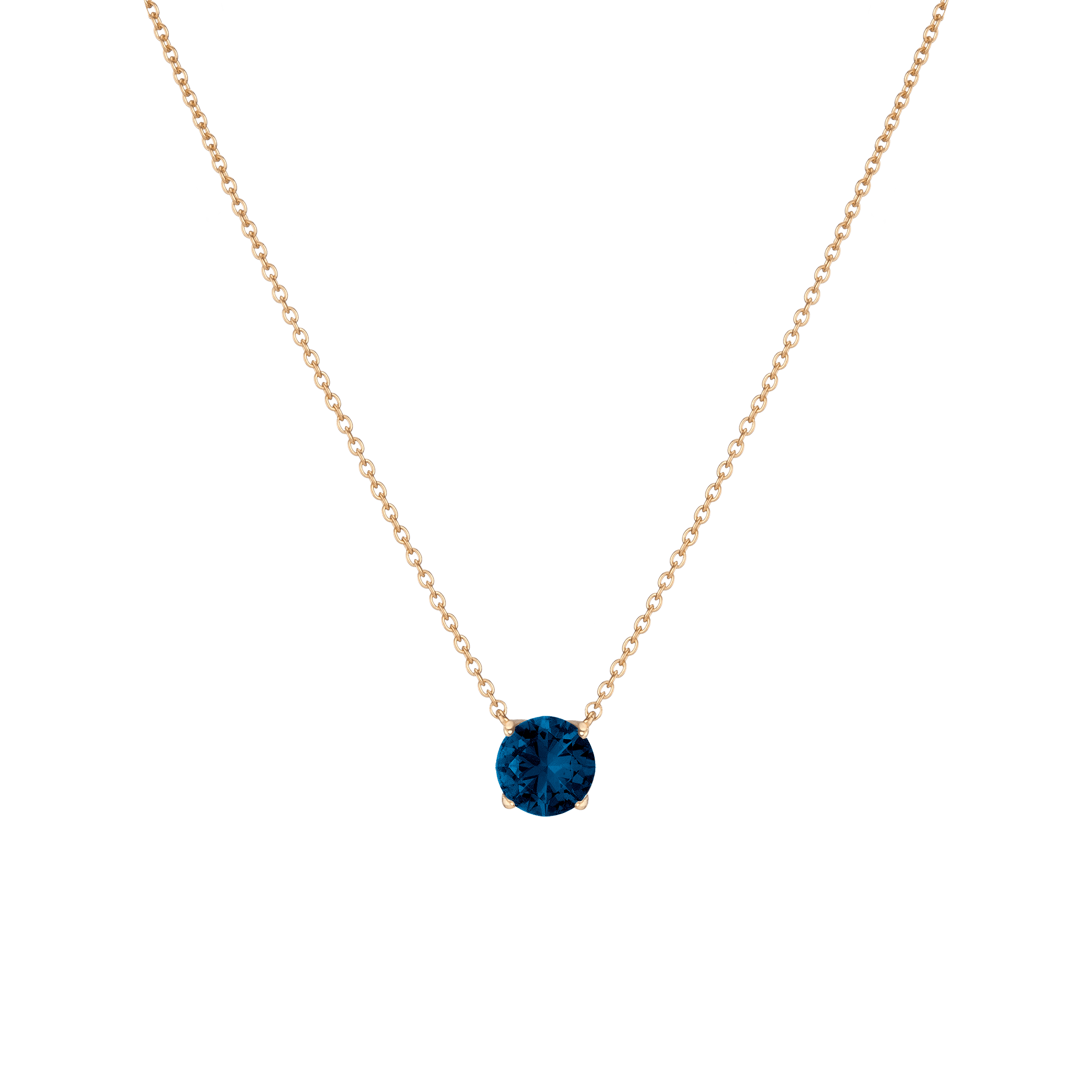 Round Gemstone Solitaire Necklace