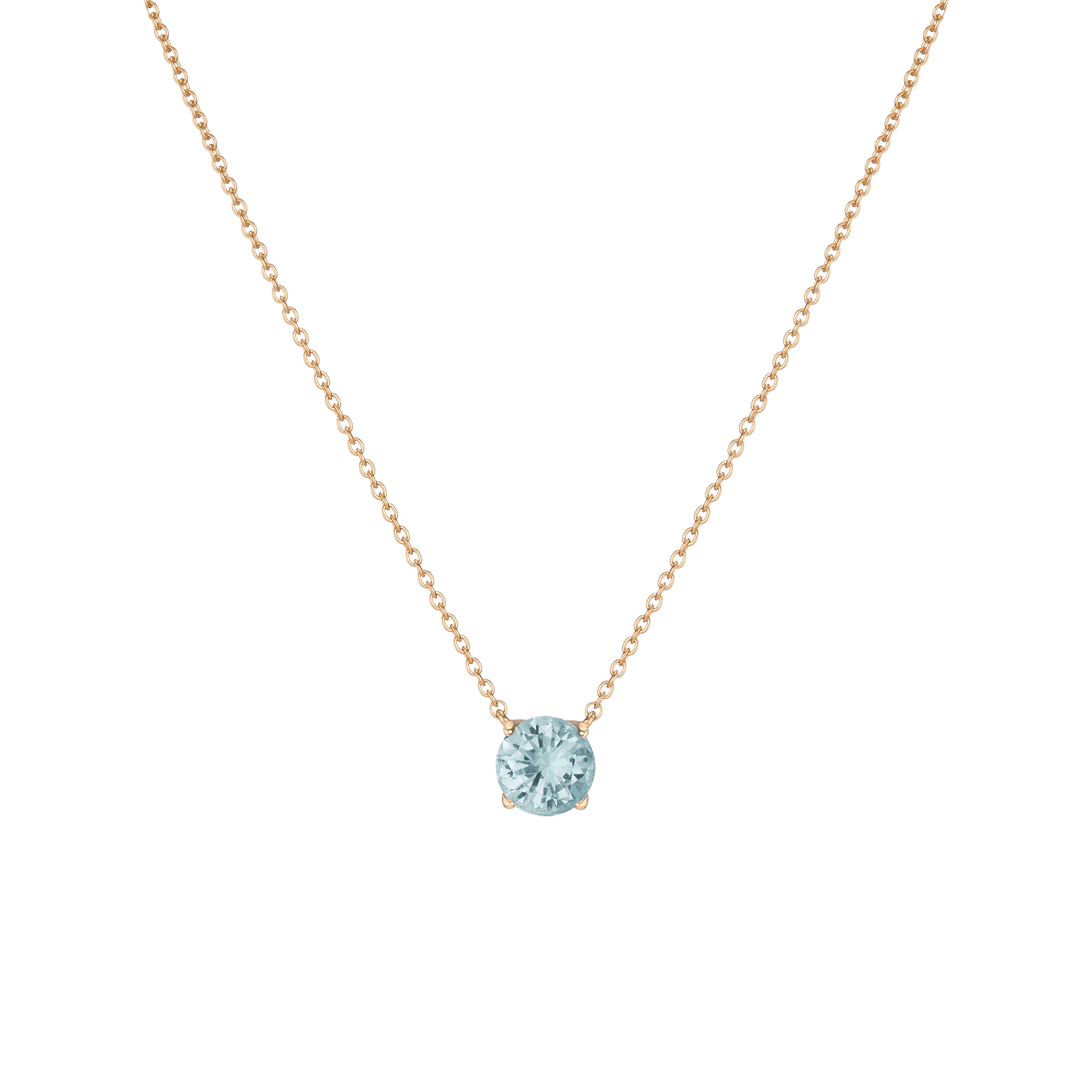 Round Gemstone Solitaire Necklace