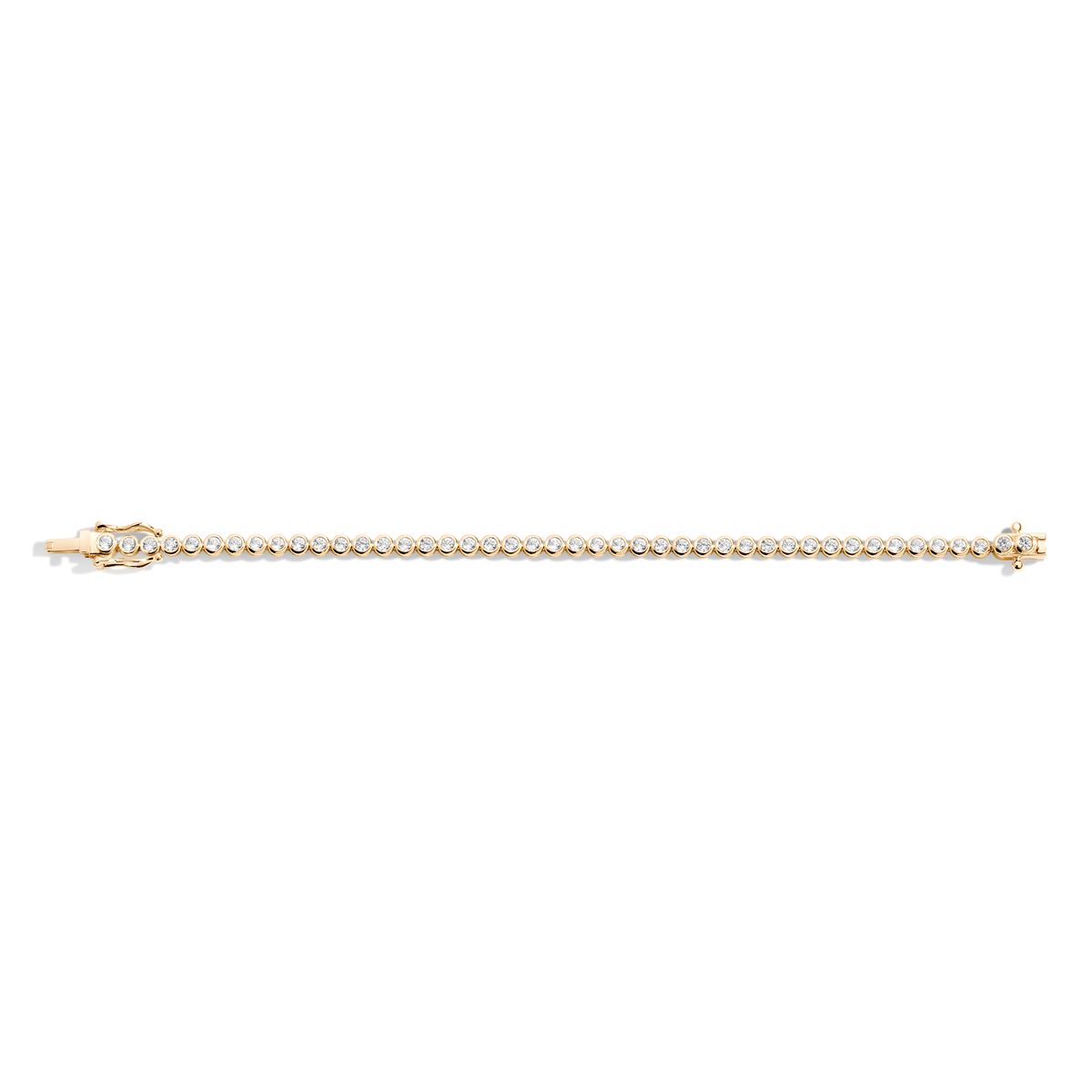 White sapphire tennis bracelet yellow gold store