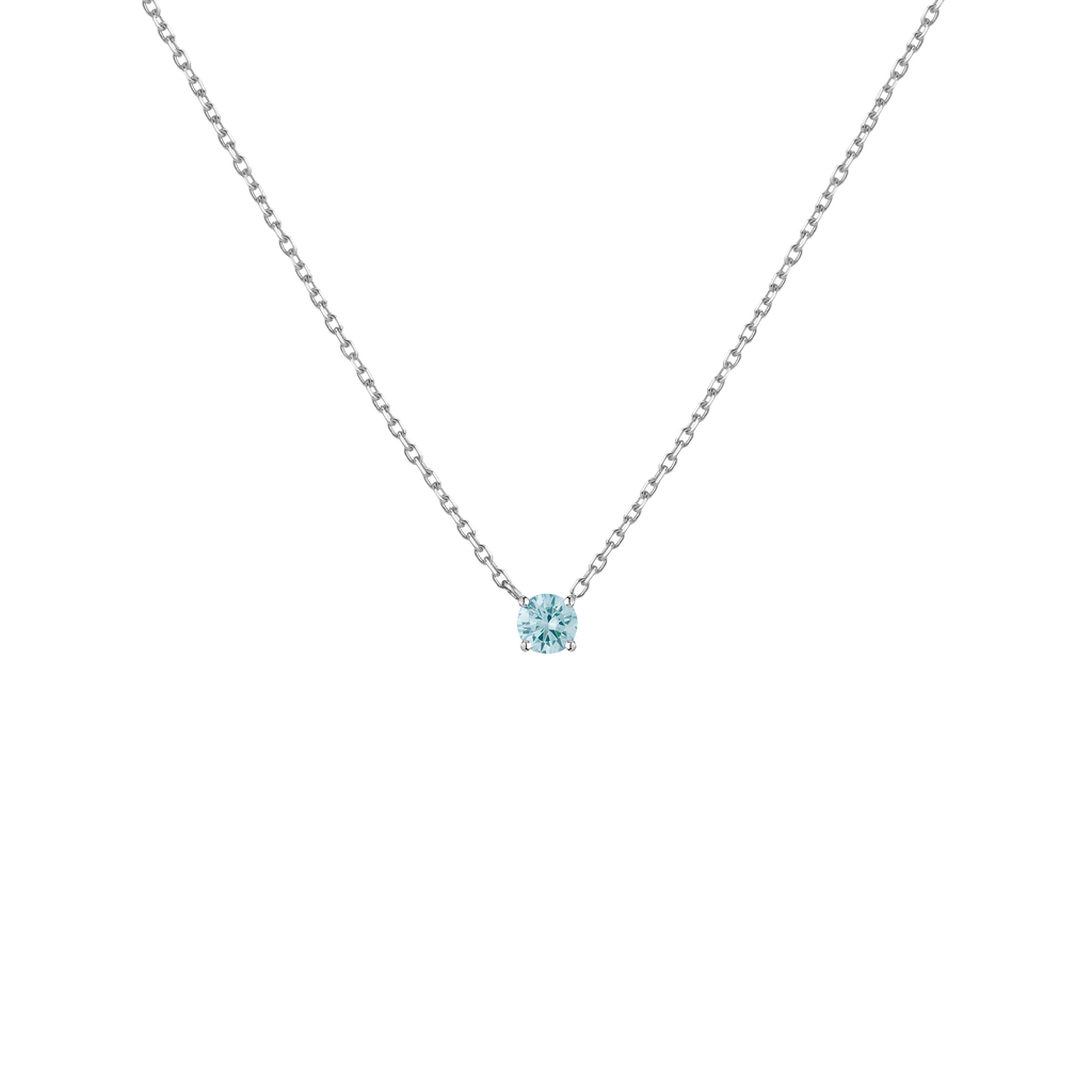 Lab Grown Blue Diamond Solitaire Necklace