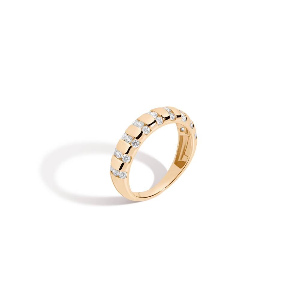 Lab Grown White Sapphire Striped Matrix Ring
