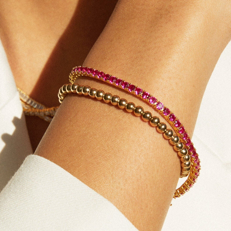 Lab Grown Red Ruby Tennis Bracelet