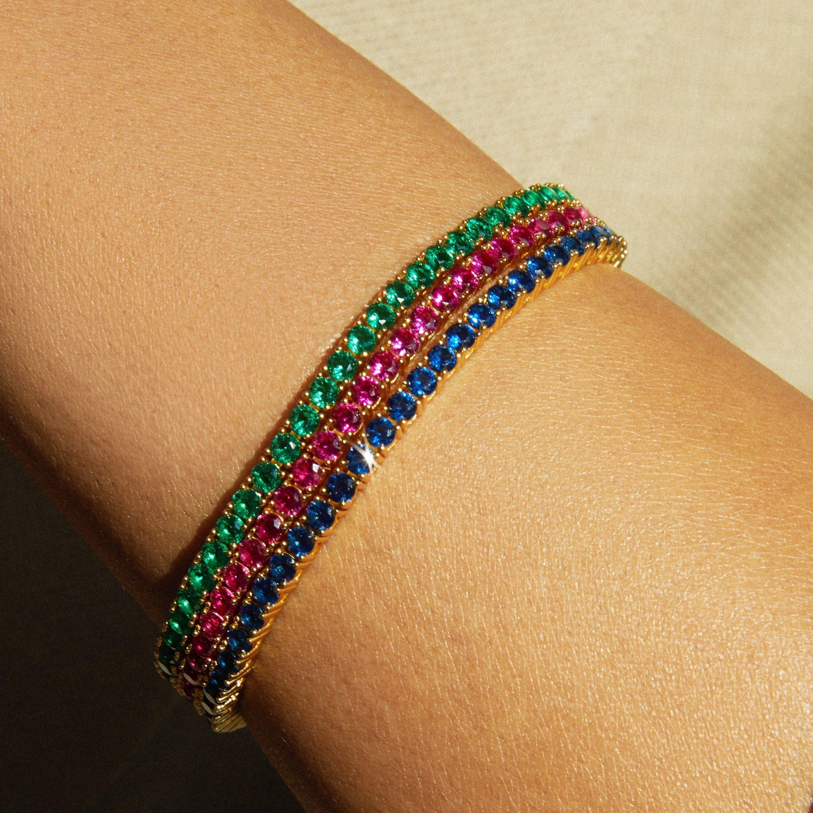 Lab Grown Red Ruby Tennis Bracelet