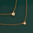 Mini Diamond Bezel Necklace in Yellow, Rose or White Gold