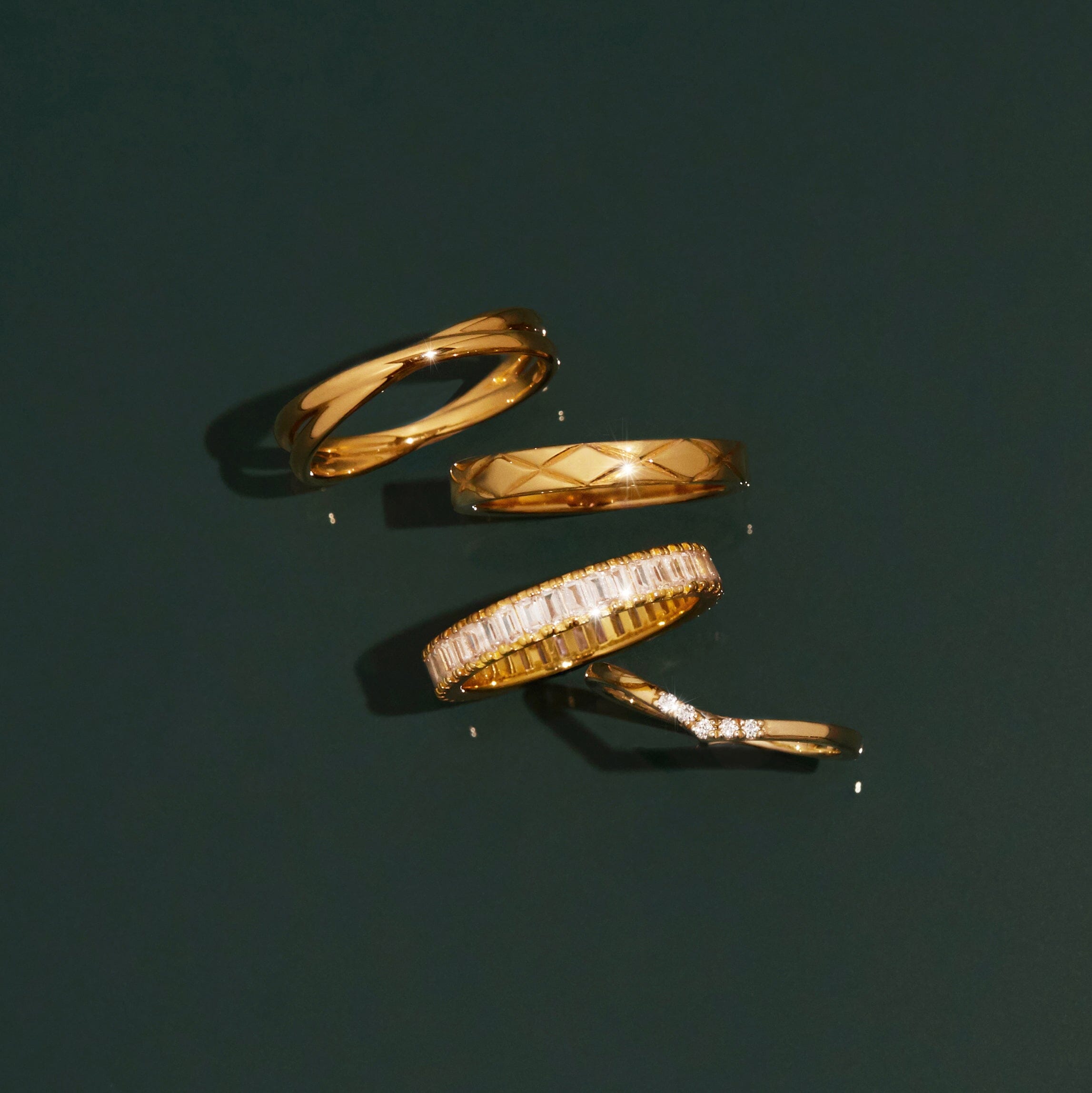 Mini Quilted Gold Ring