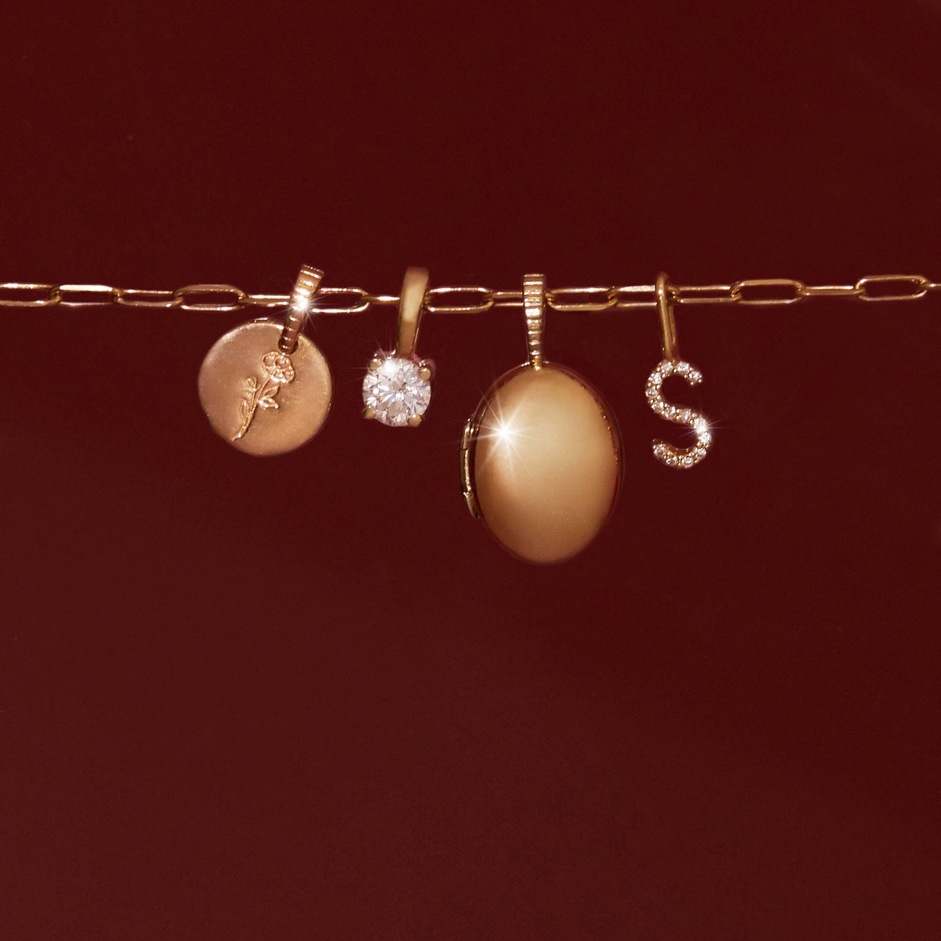 Solid Gold Locket Pendant in Yellow Gold