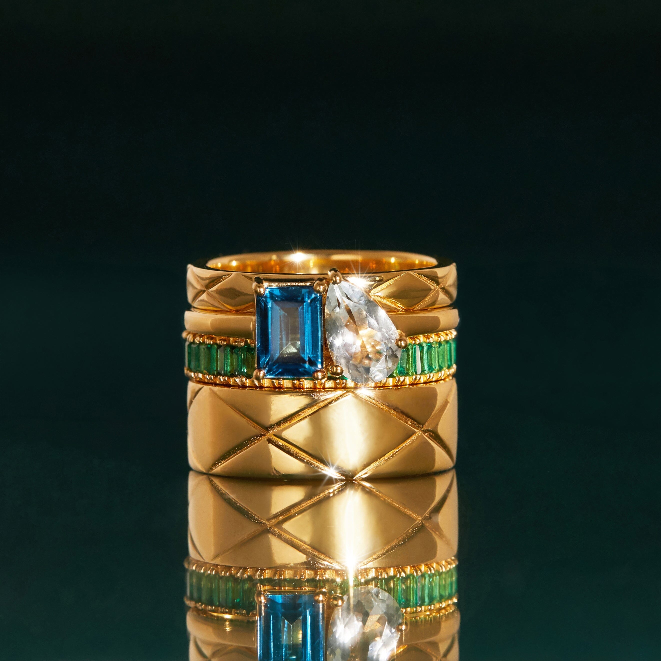 Mini Quilted Gold Ring