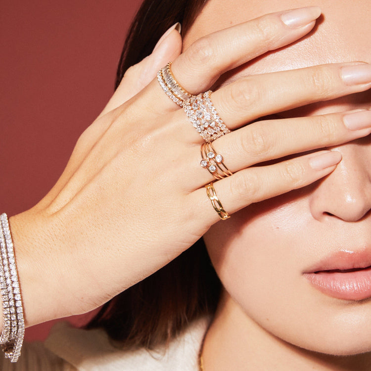 Open Link Ring in Yellow, Rose or White Gold