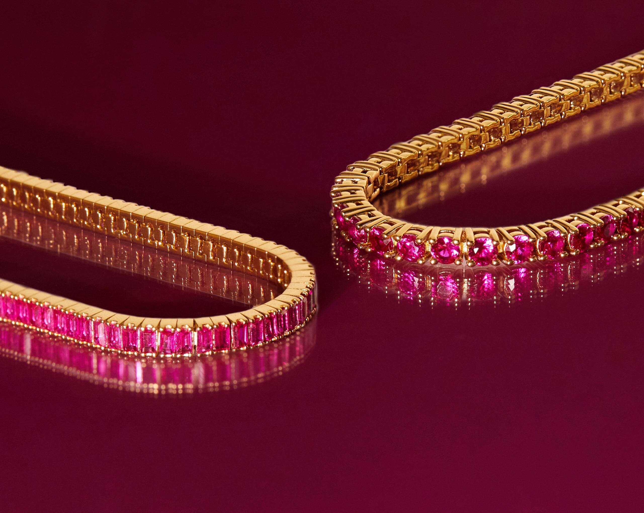 Lab Grown Red Ruby Tennis Bracelet