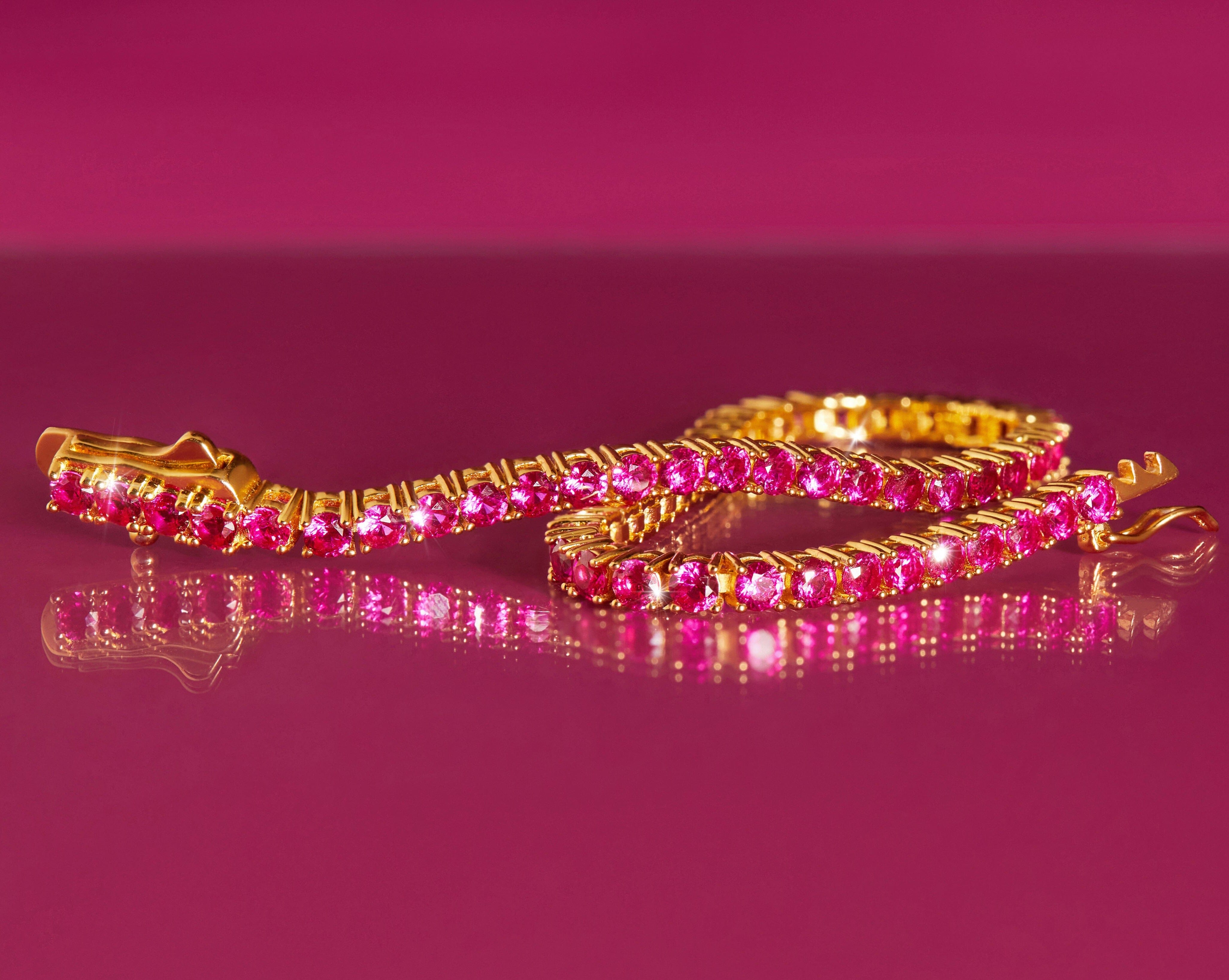 Lab Grown Red Ruby Tennis Bracelet