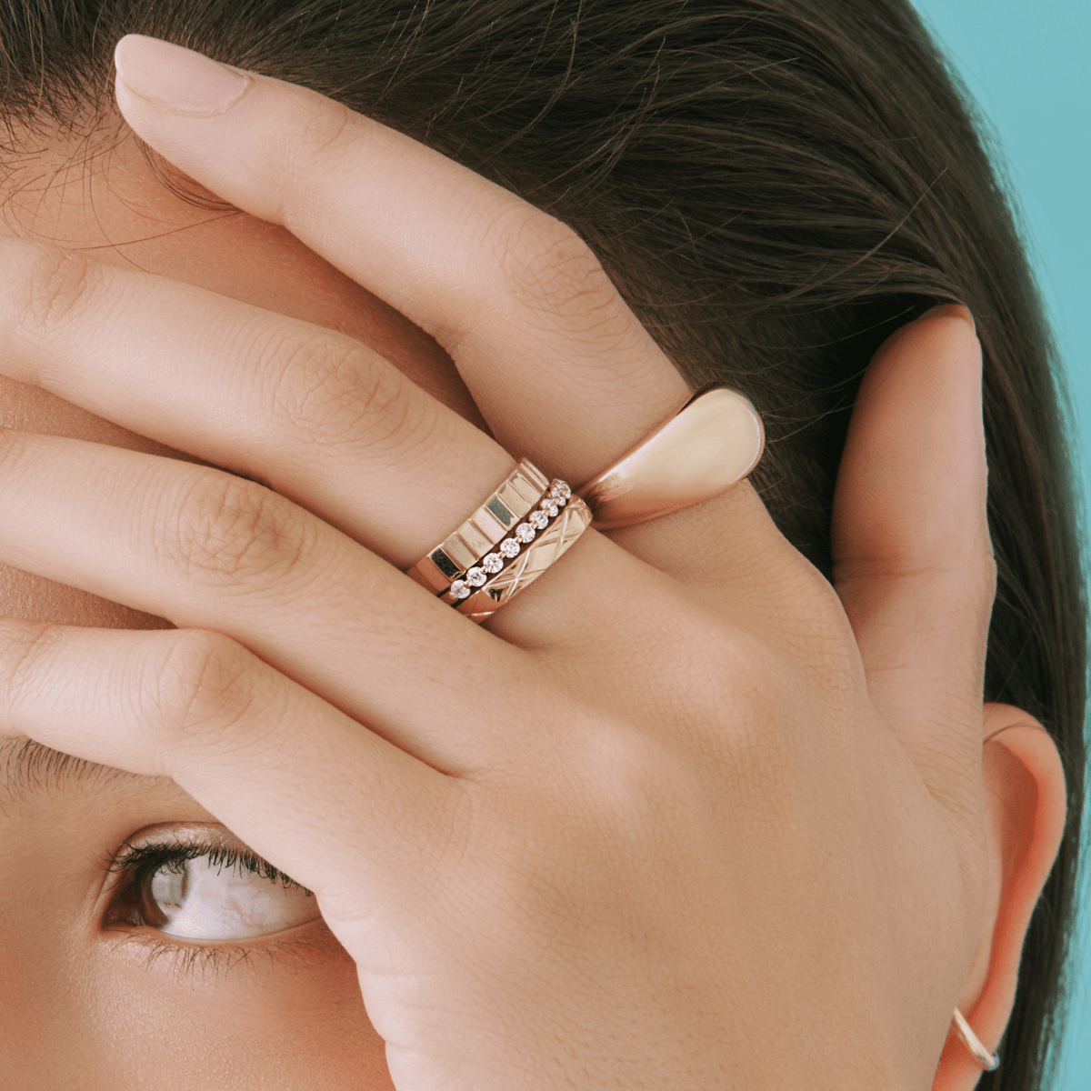 Mini Quilted Gold Ring