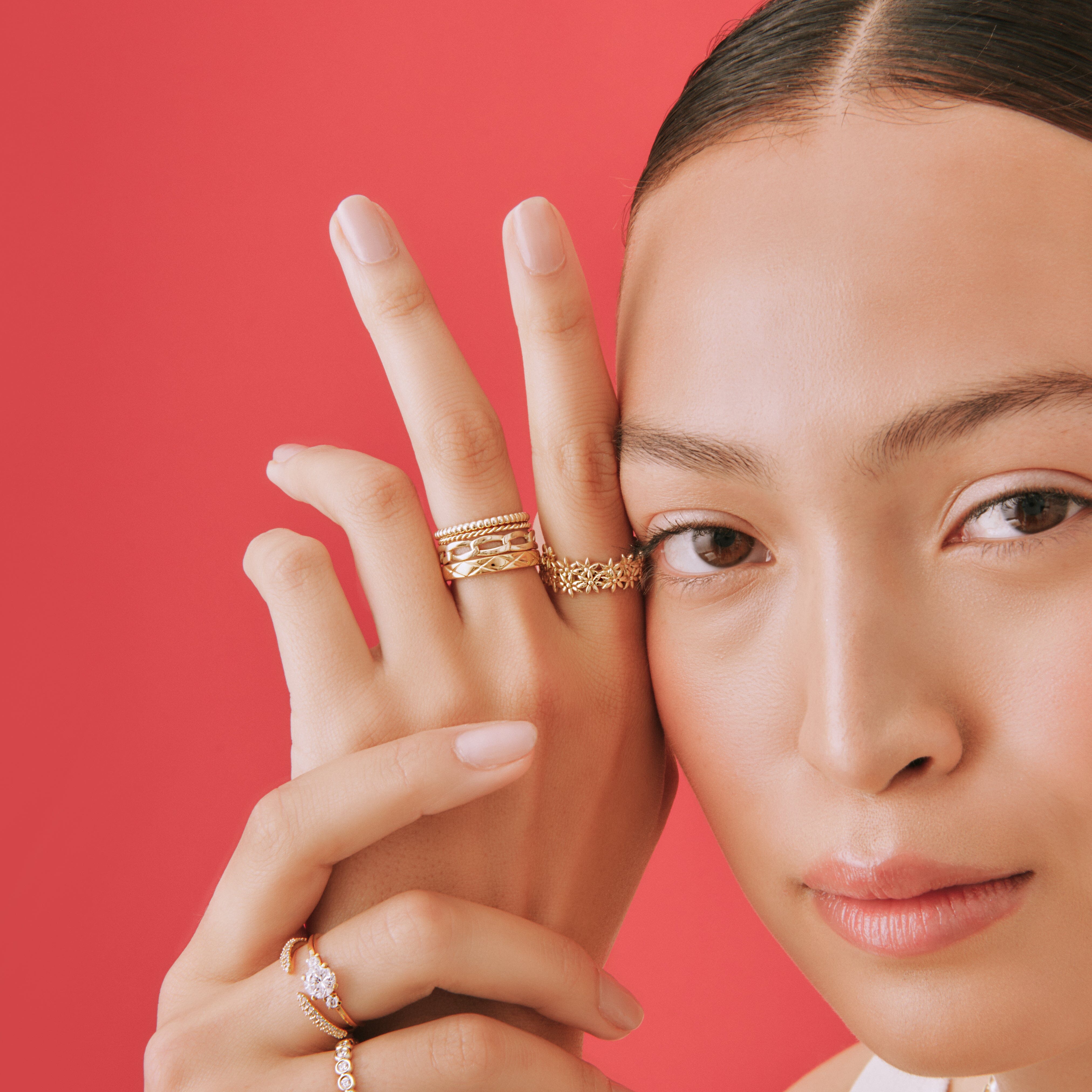 Mini Quilted Gold Ring