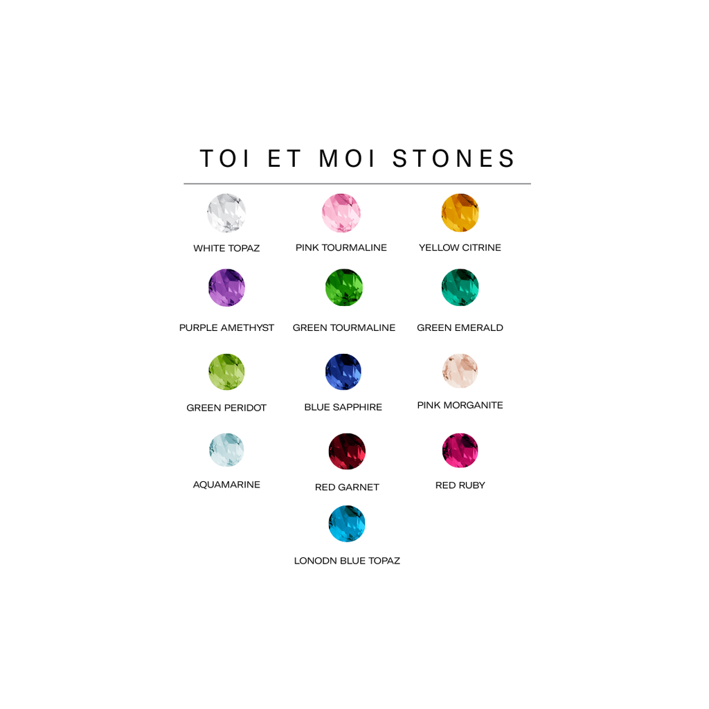 Toi et Moi Gemstone Mini Classic Earring - London Blue Topaz & Garnet