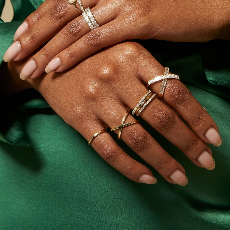 X Ring in Yellow, Rose or White Gold