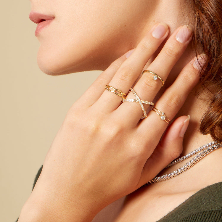 Open Link Ring in Yellow, Rose or White Gold