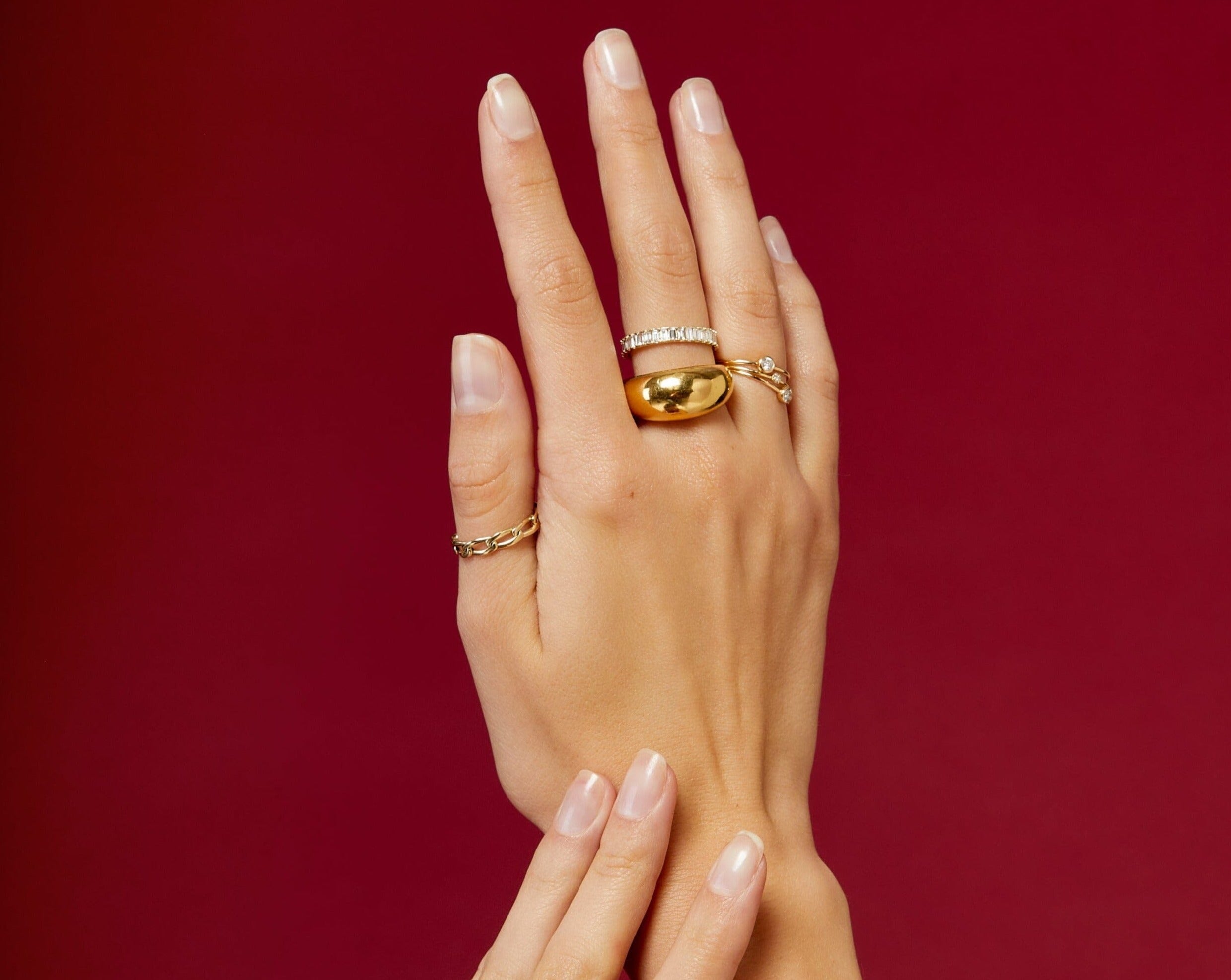 Open Link Ring in Yellow, Rose or White Gold