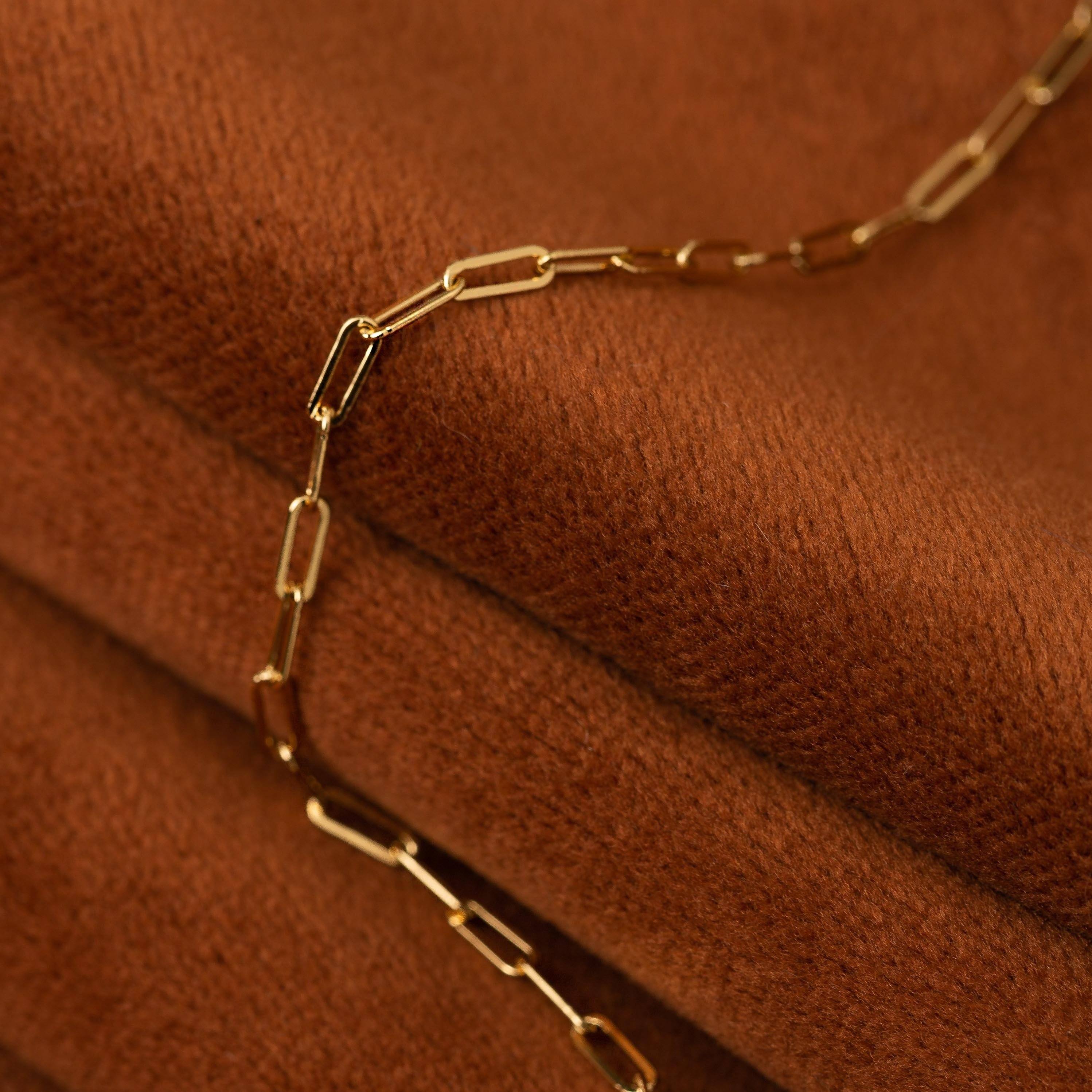 Medium Paperclip Chain Necklace in Yellow, Rose or White Gold