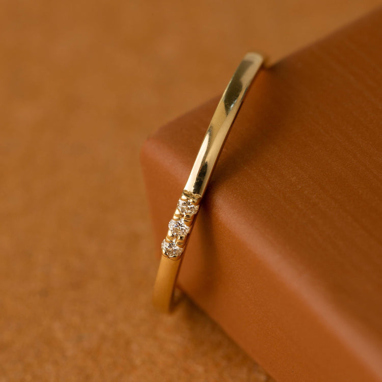 Diamond Stacker Ring in Yellow, Rose or White Gold