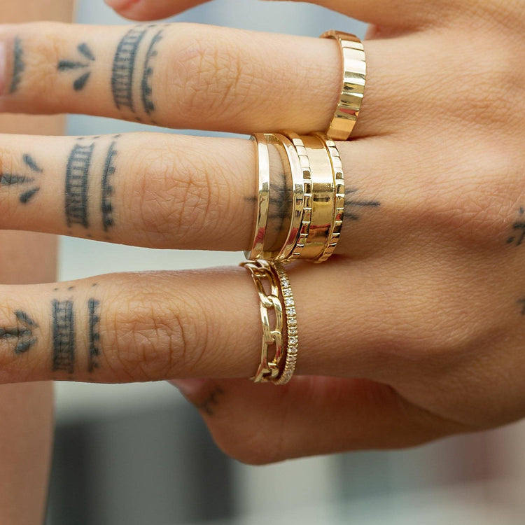 Open Link Ring in Yellow, Rose or White Gold