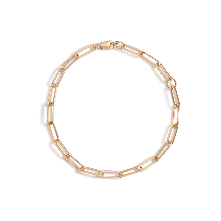 Large Paperclip Chain Bracelet in Yellow, Rose or White Gold