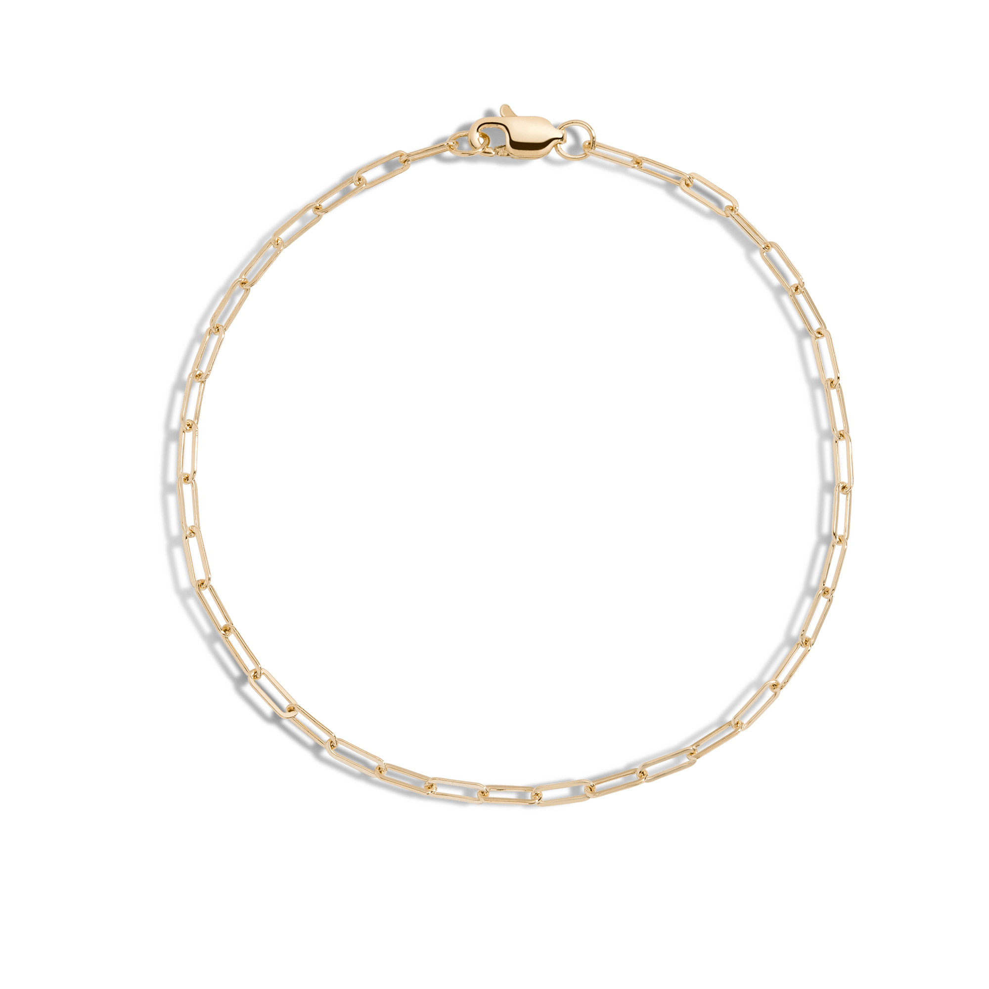 Medium Paperclip Chain Bracelet in Yellow, Rose or White Gold