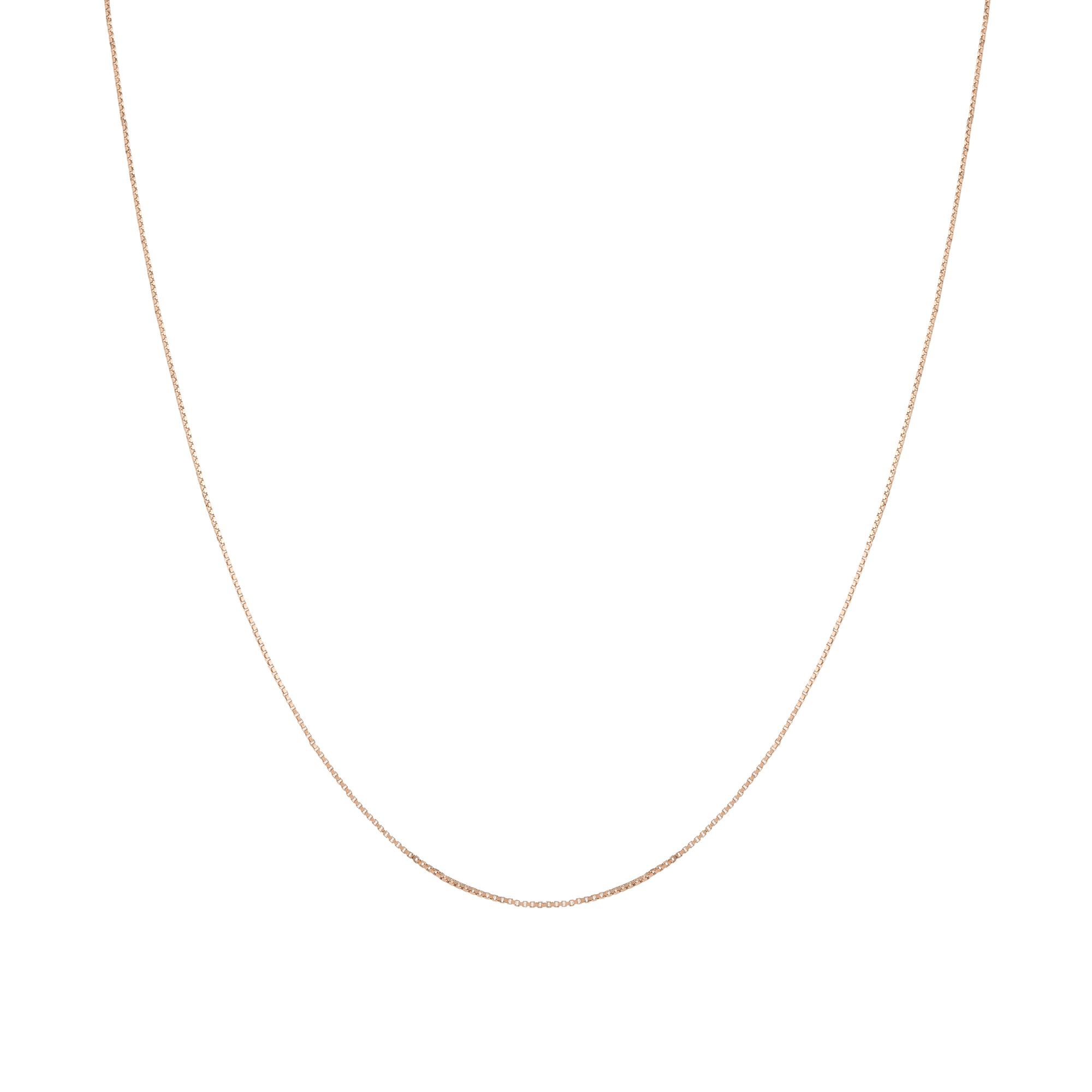 Small Box Chain Necklace in Yellow, Rose or White Gold