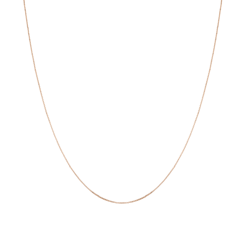 Small Box Chain Necklace in Yellow, Rose or White Gold