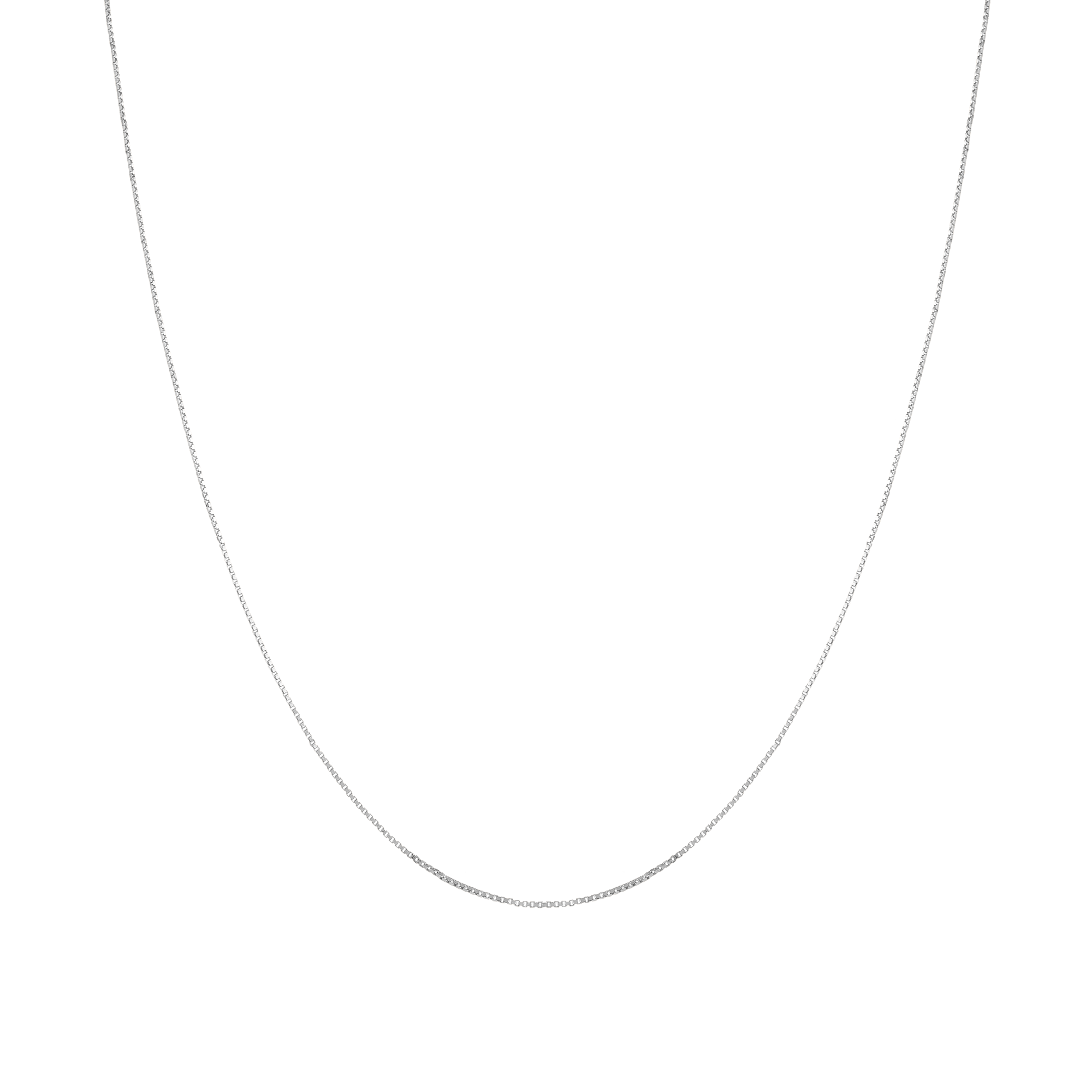 Small Box Chain Necklace in Yellow, Rose or White Gold