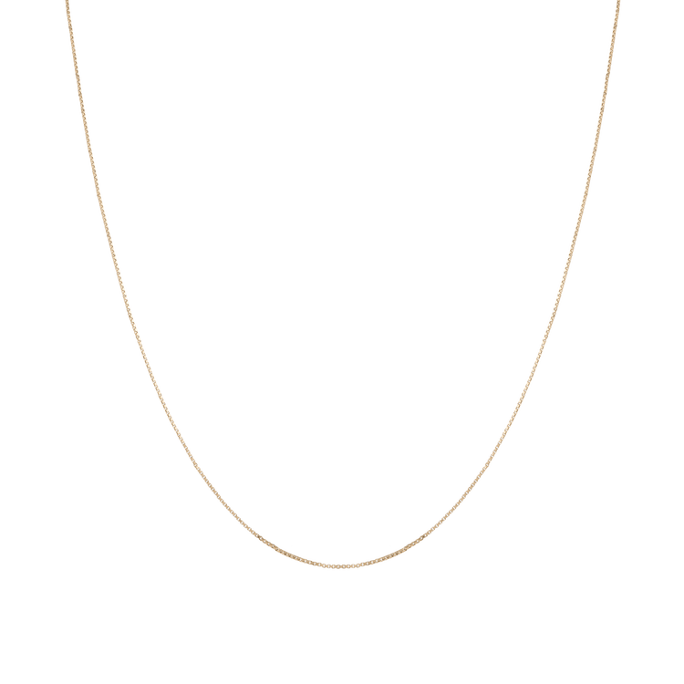 Small Box Chain Necklace in Yellow, Rose or White Gold