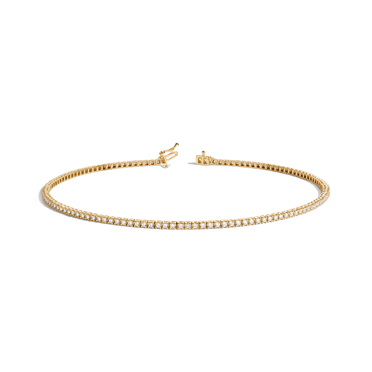 Classic Diamond Tennis Necklace (Lab) in Yellow, Rose or White Gold