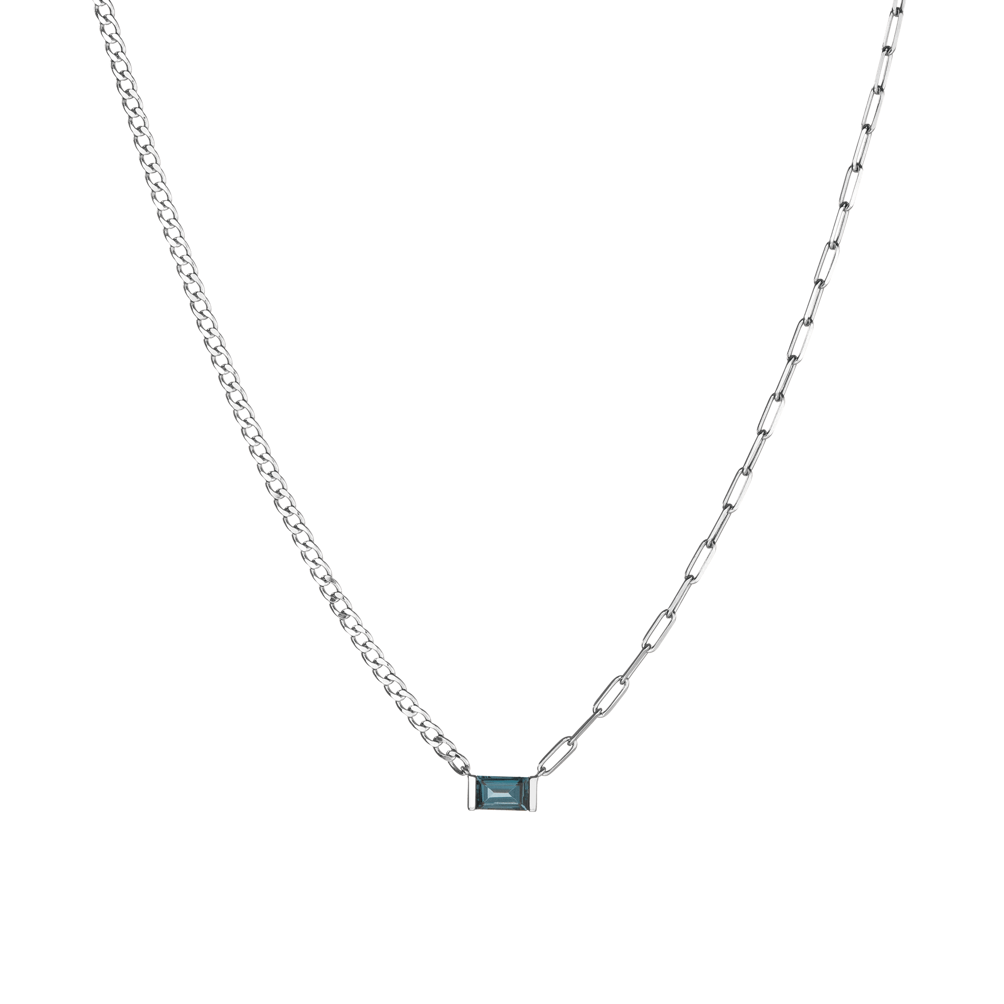 AURATE X MICHELLE: Tranquility Blue Topaz Chain Necklace