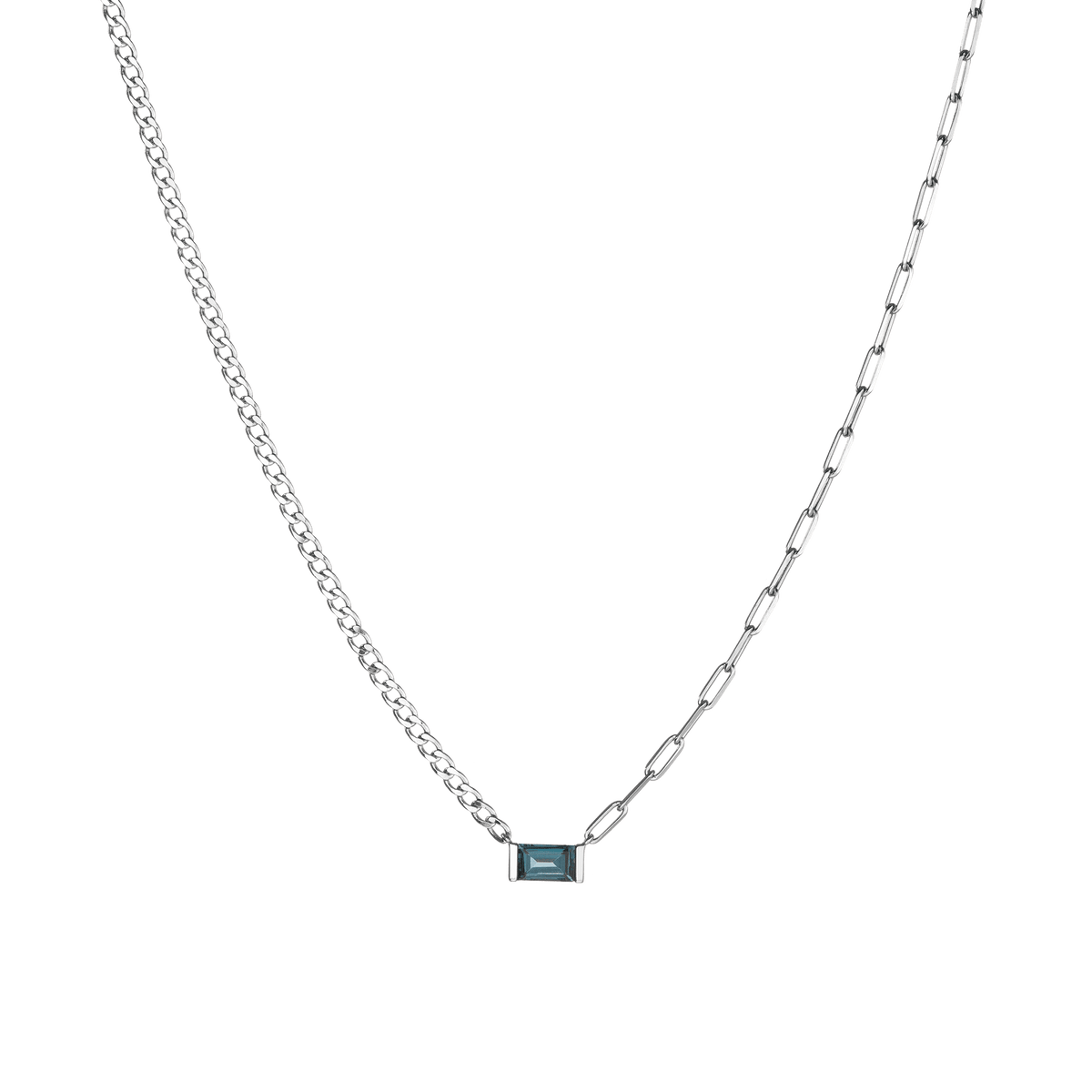 AURATE X MICHELLE: Tranquility Blue Topaz Chain Necklace