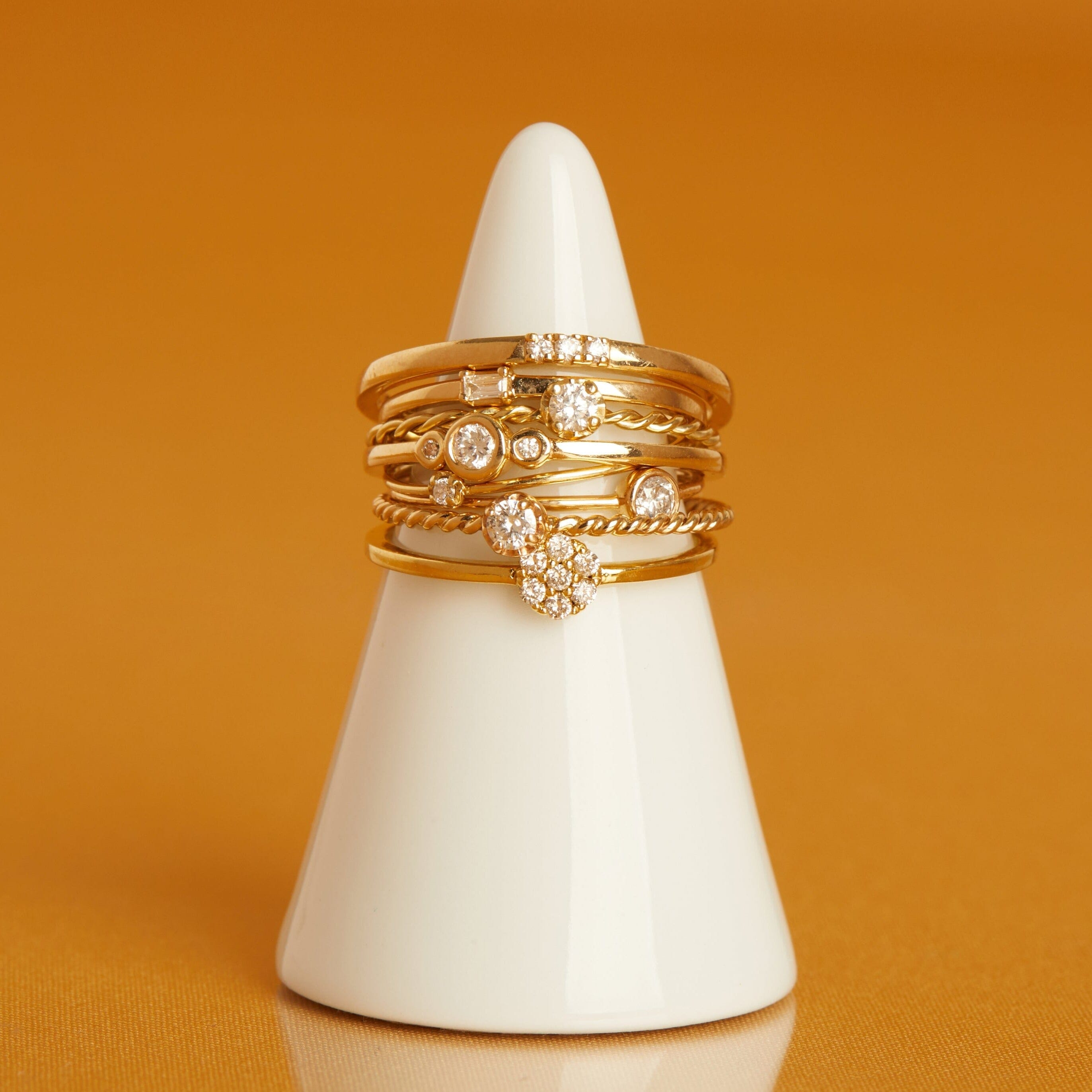 Diamond Stacker Ring in Yellow, Rose or White Gold