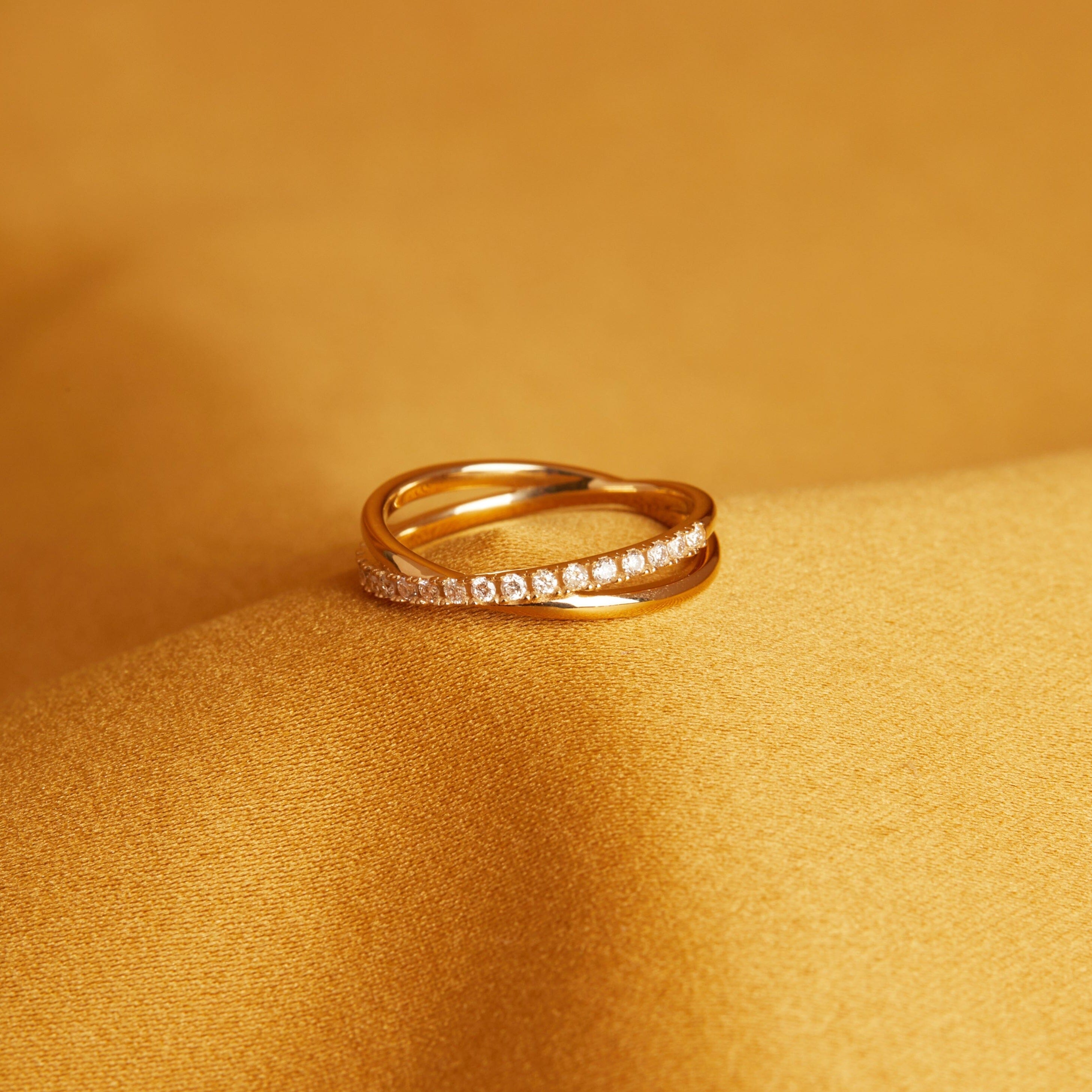 Diamond Crossover Ring