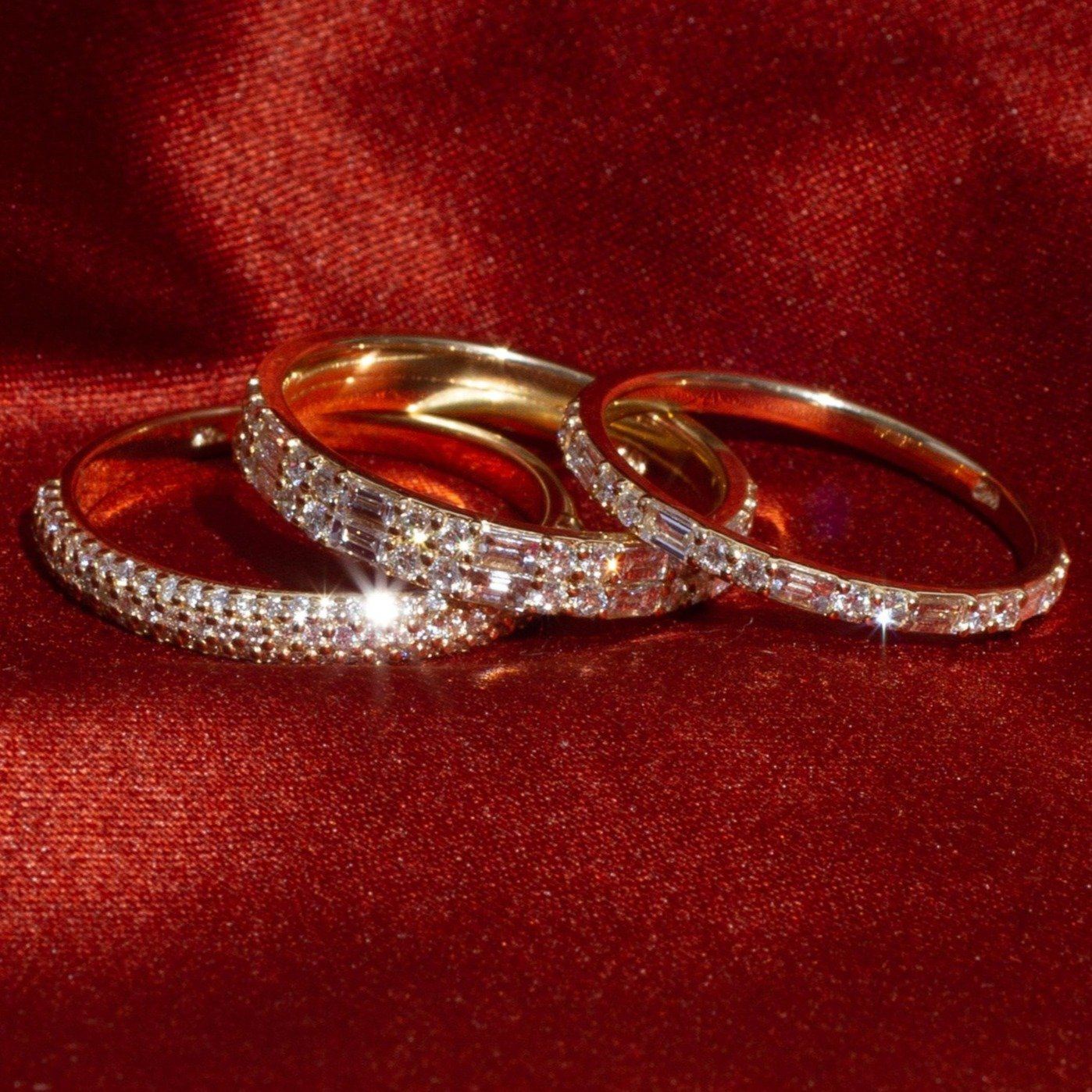 Mixed Cut Diamond Ring in Yellow, Rose or White Gold