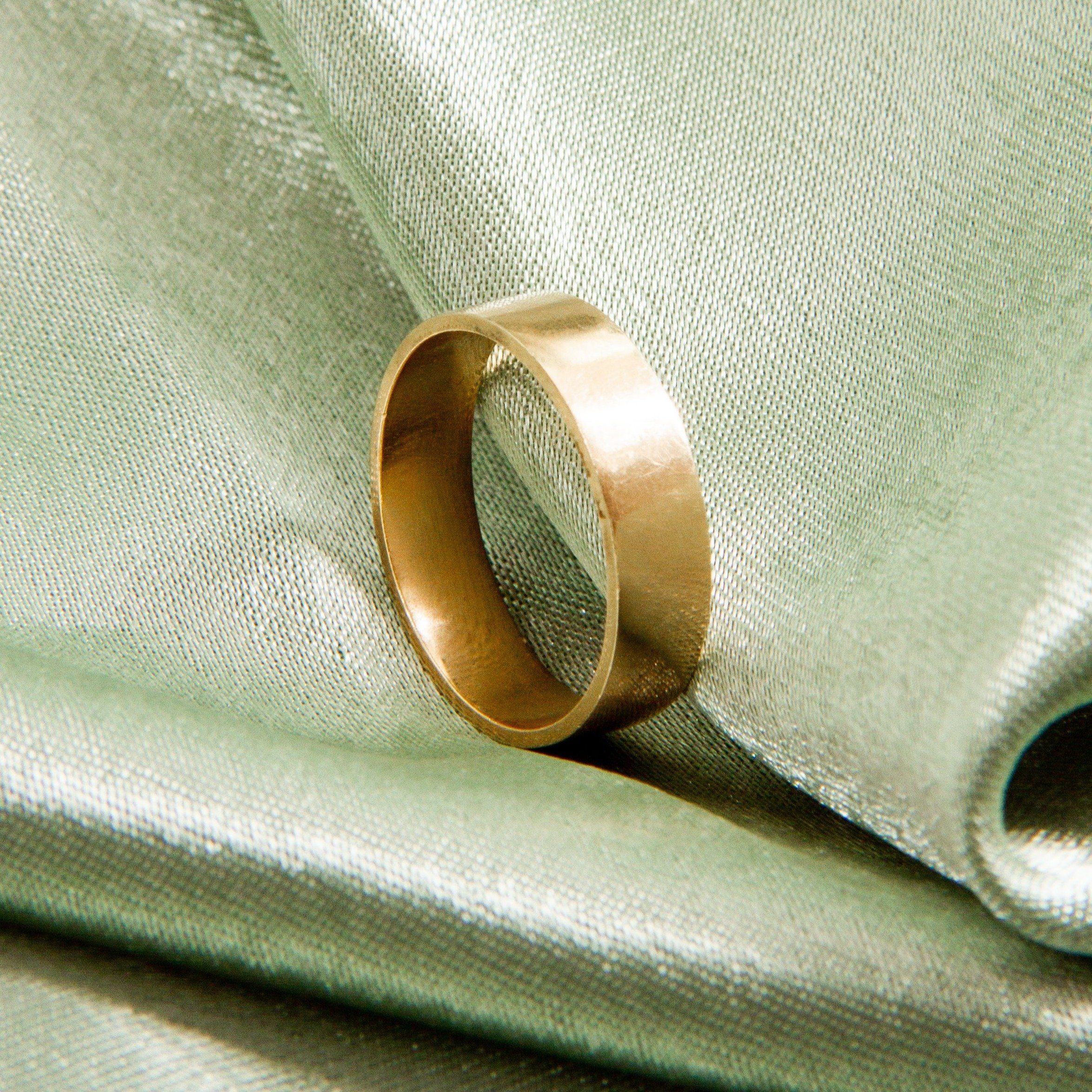 Modern Cigar Band in Yellow, Rose or White Gold