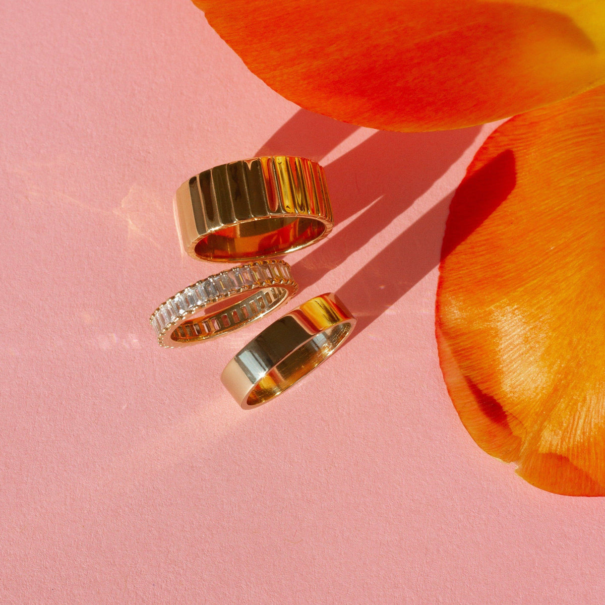 Modern Cigar Band in Yellow, Rose or White Gold