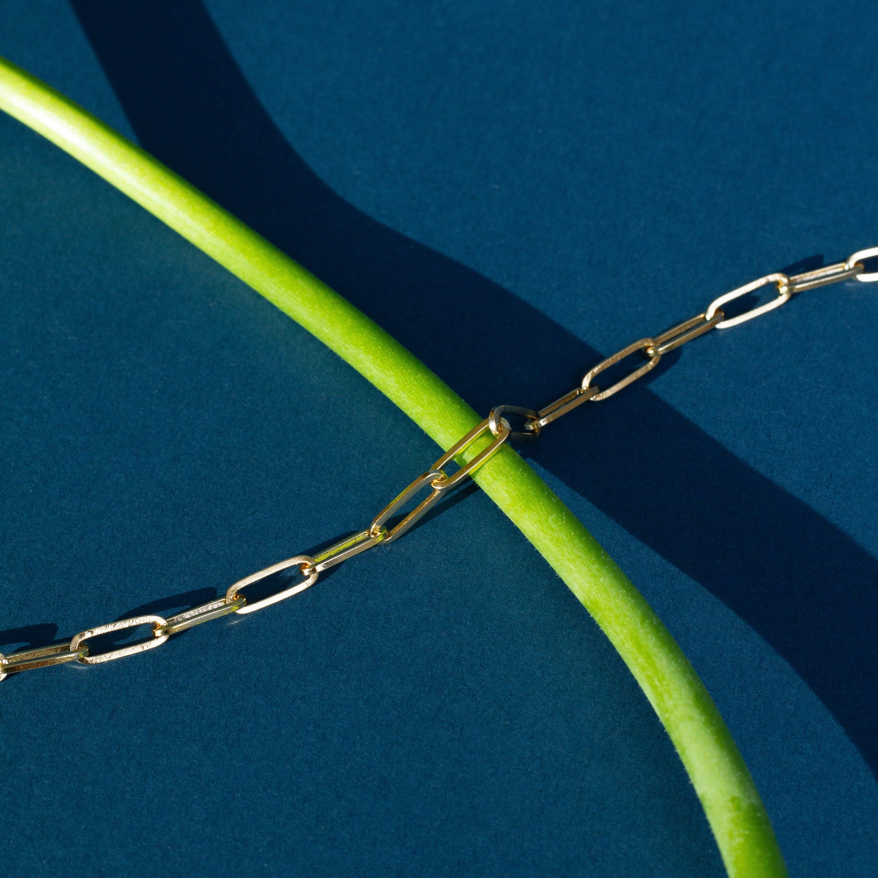 Large Paperclip Chain Necklace in Yellow, Rose or White Gold