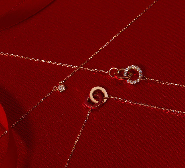 Diamond Connection Necklace in Yellow, Rose or White Gold