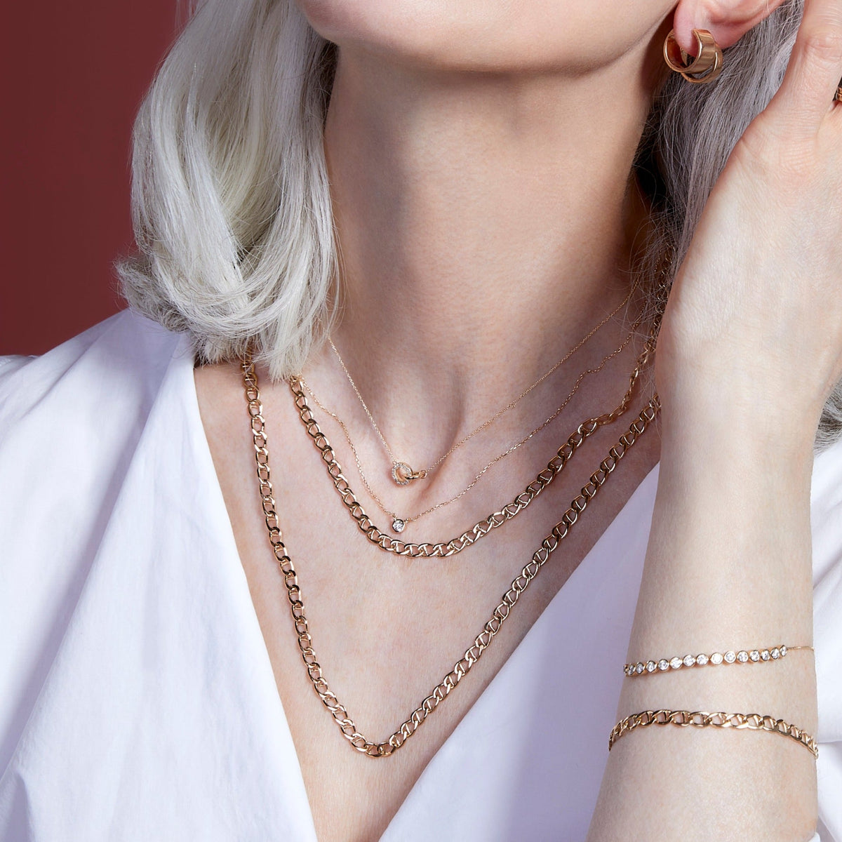 Diamond Connection Necklace in Yellow, Rose or White Gold