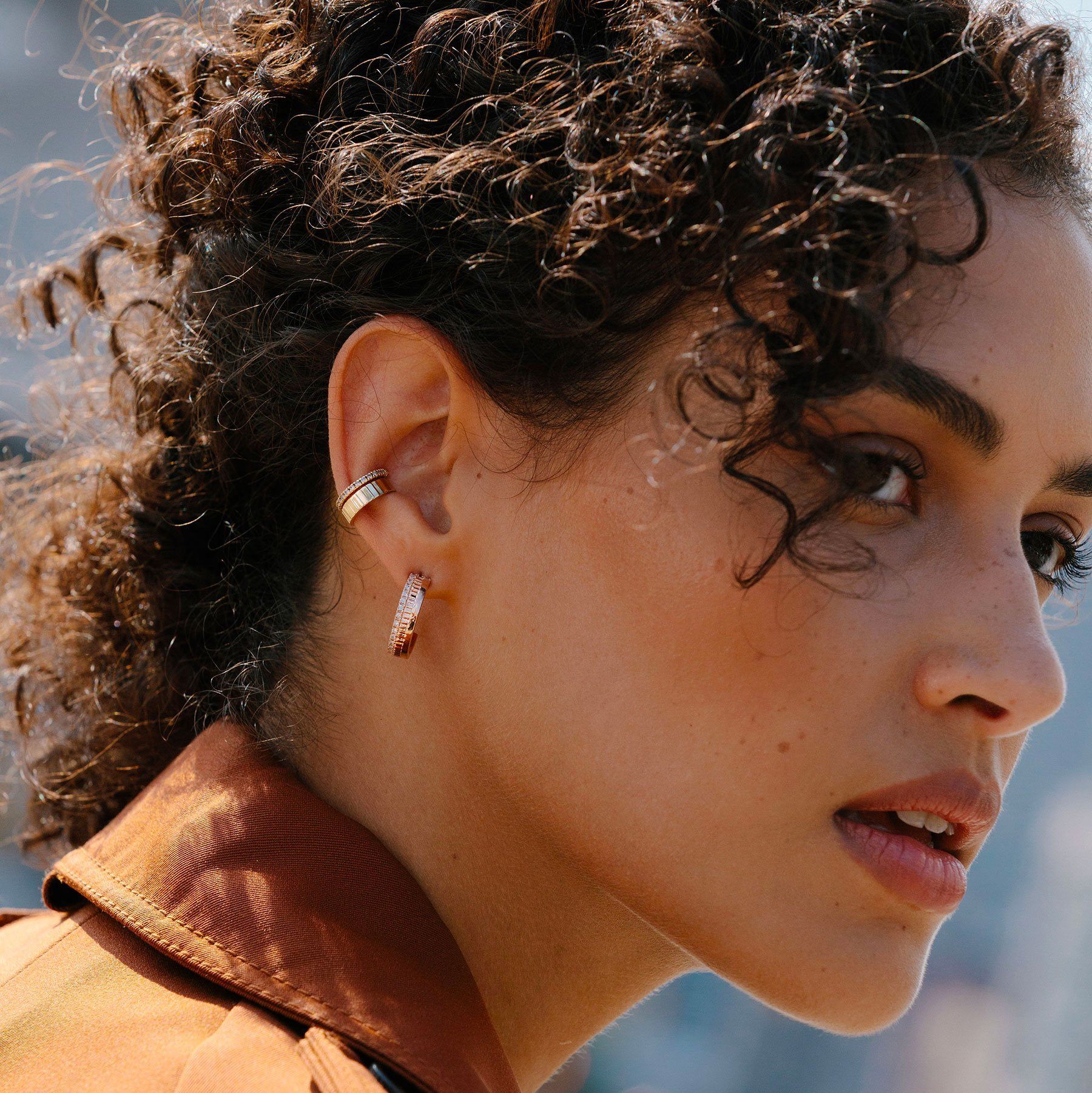 Mini Ear Cuff with Diamonds in Yellow, Rose or White Gold