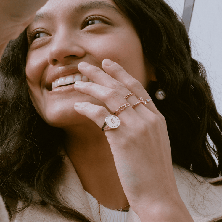 Open Link Ring in Yellow, Rose or White Gold